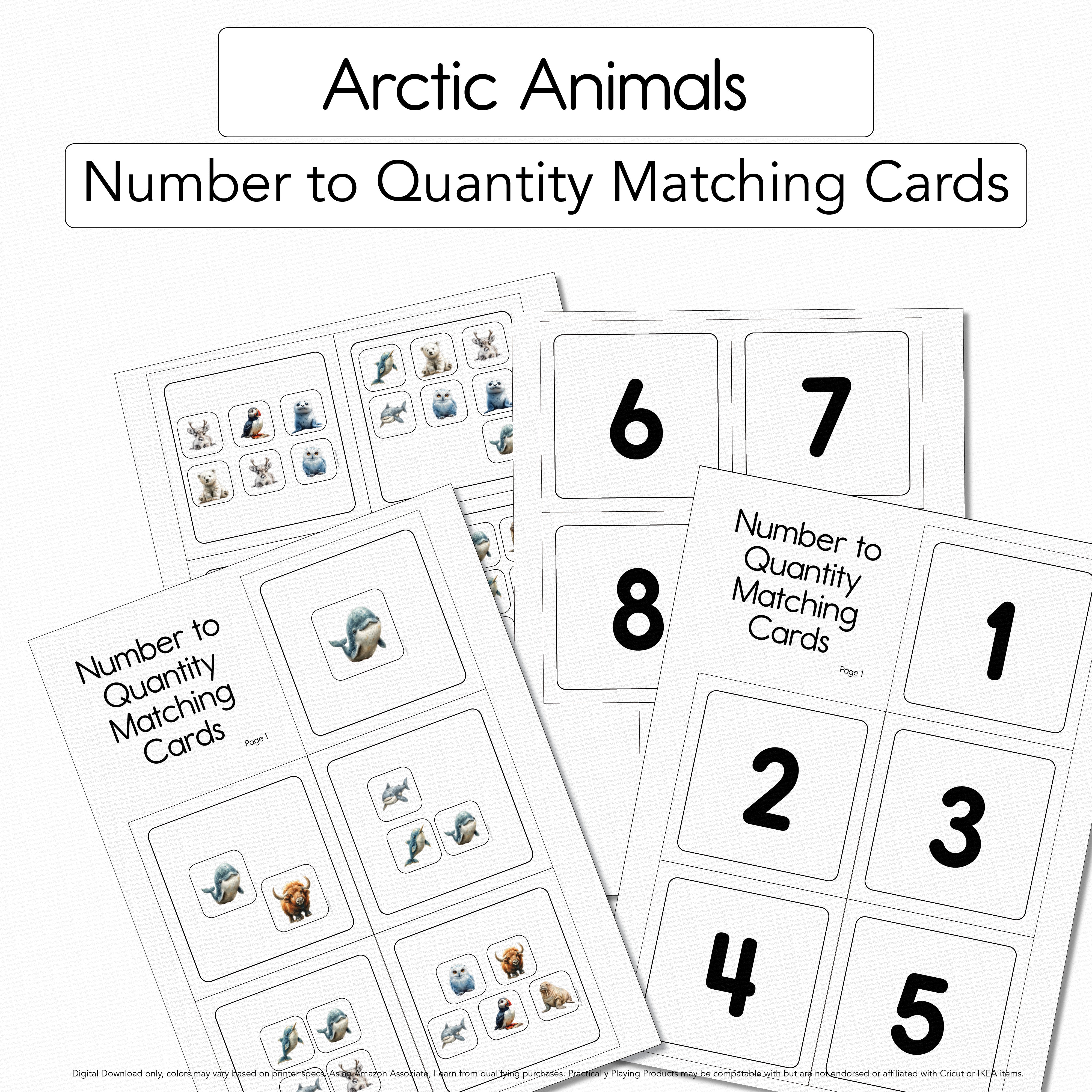 Arctic Animals - 10 Number to Quantity Matching Cards – Practically Playing