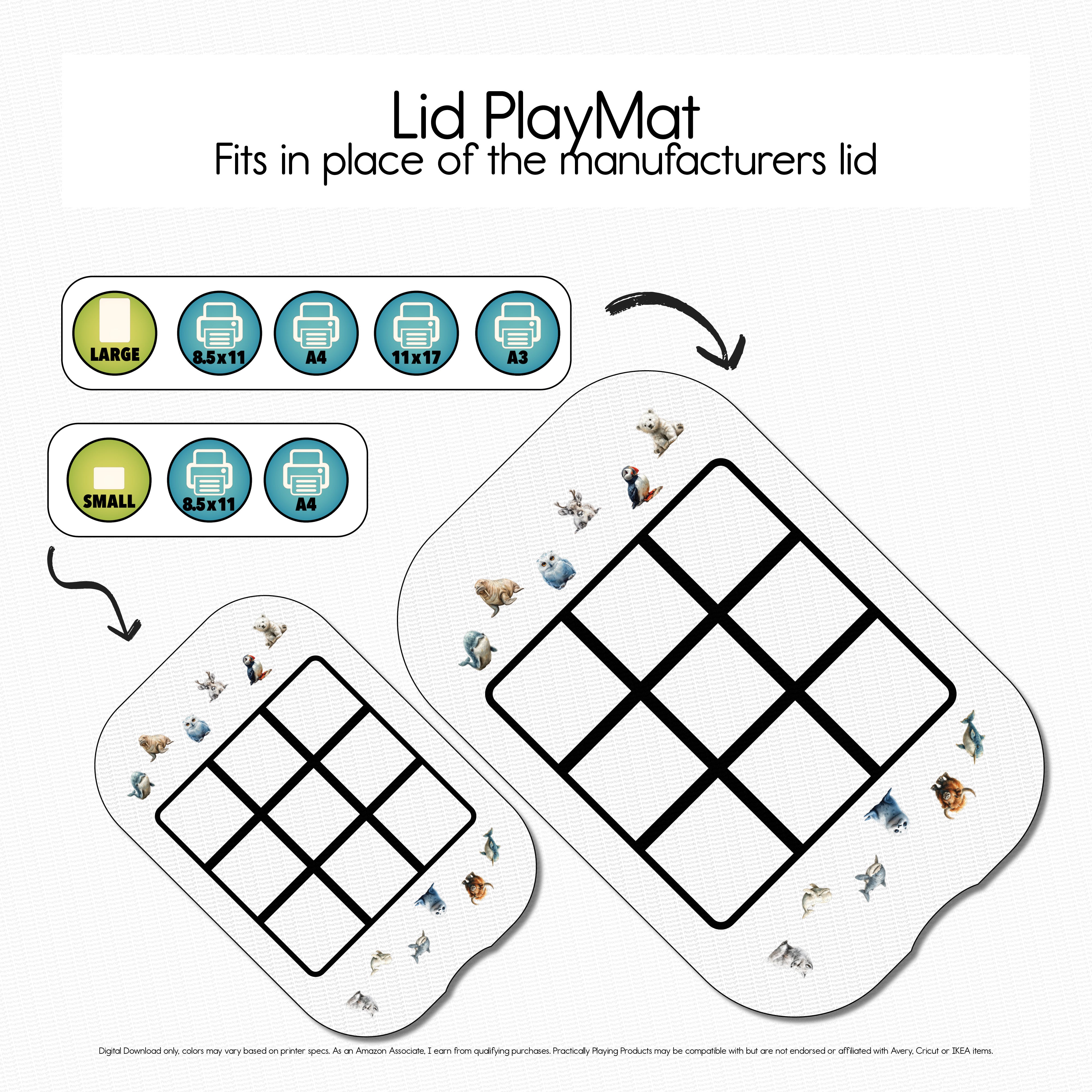 Arctic Animals - Tic Tac Toe PlayMat – Practically Playing