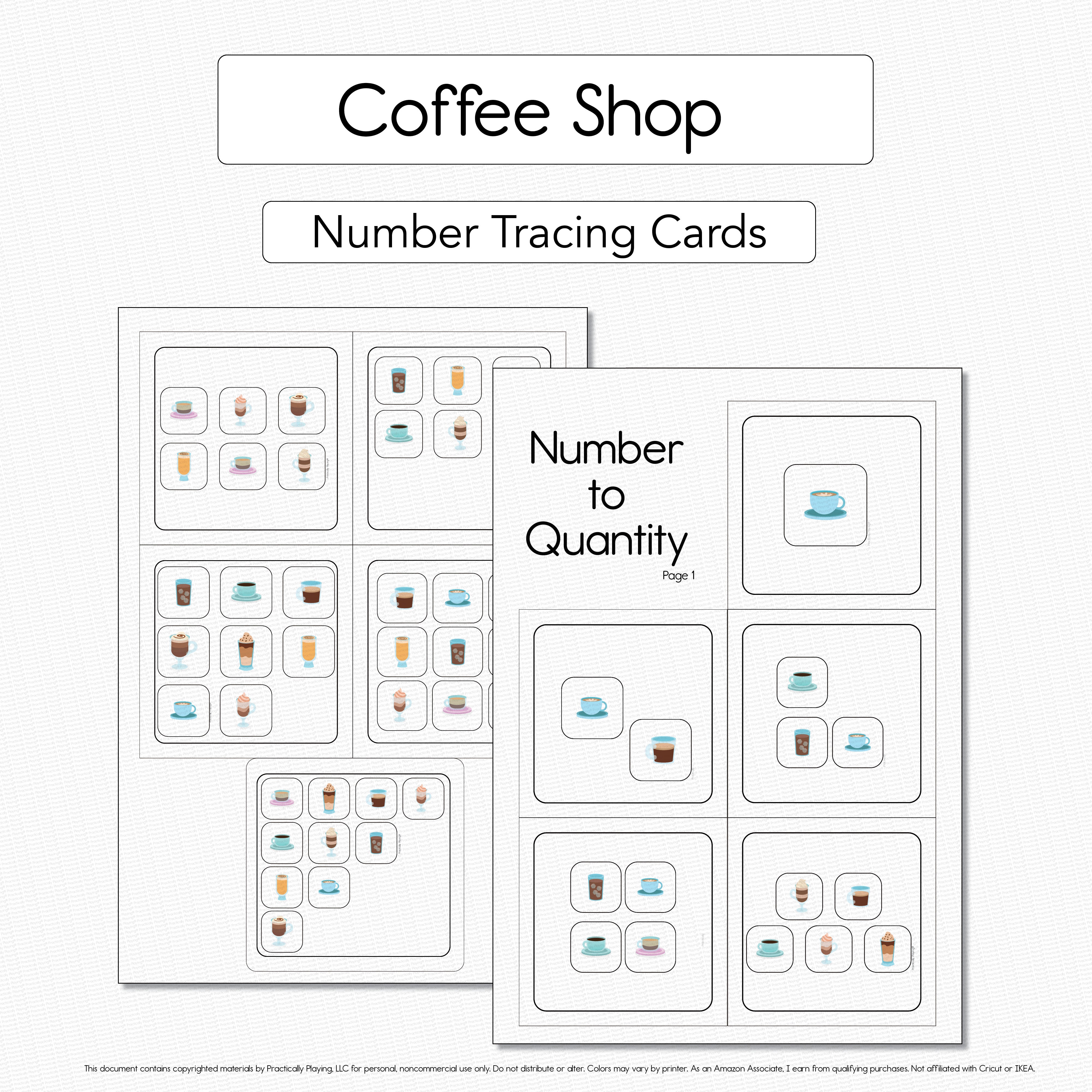 Coffee Shop - 10 Number Tracing Cards – Practically Playing