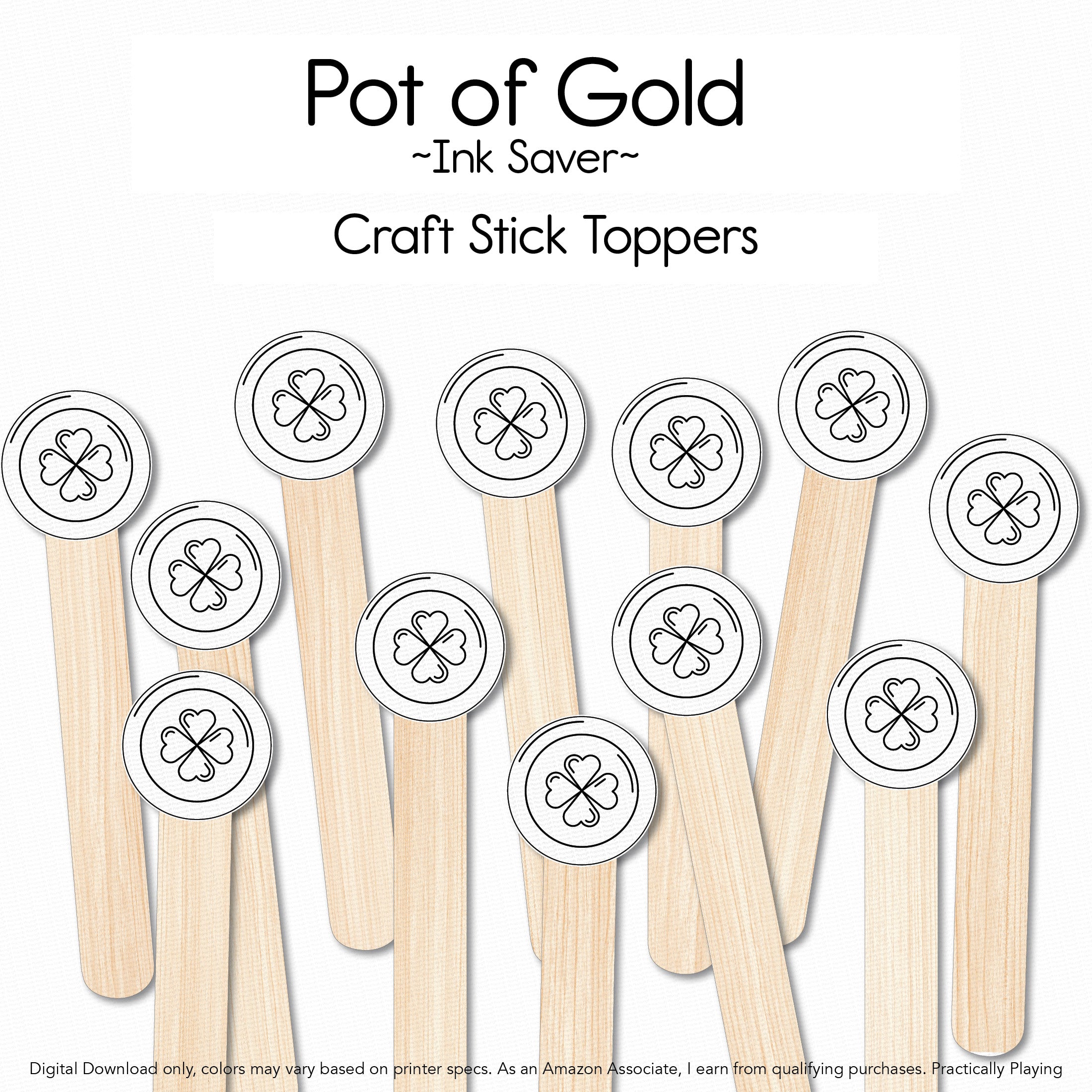 Pot of Gold Ink Saver - Craft Stick Covers and Toppers – Practically Playing