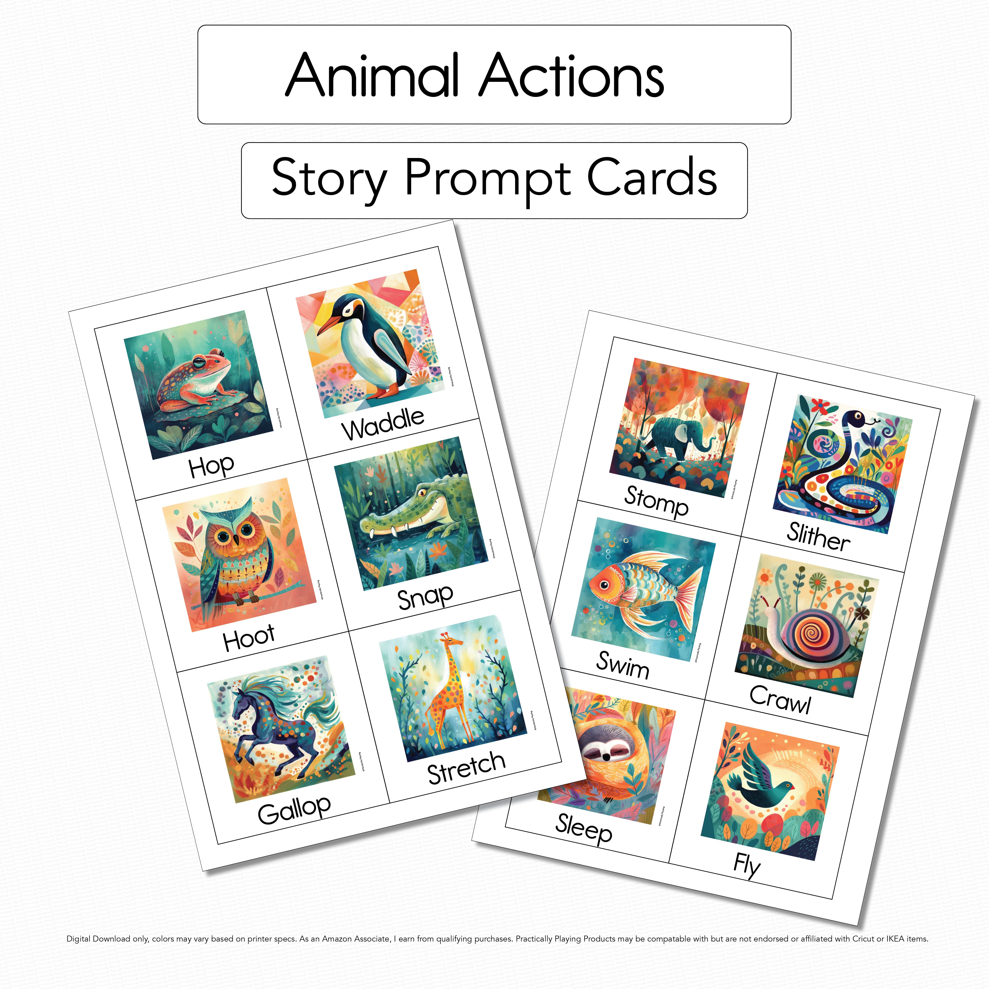 Animal Actions - Story Prompt Cards – Practically Playing