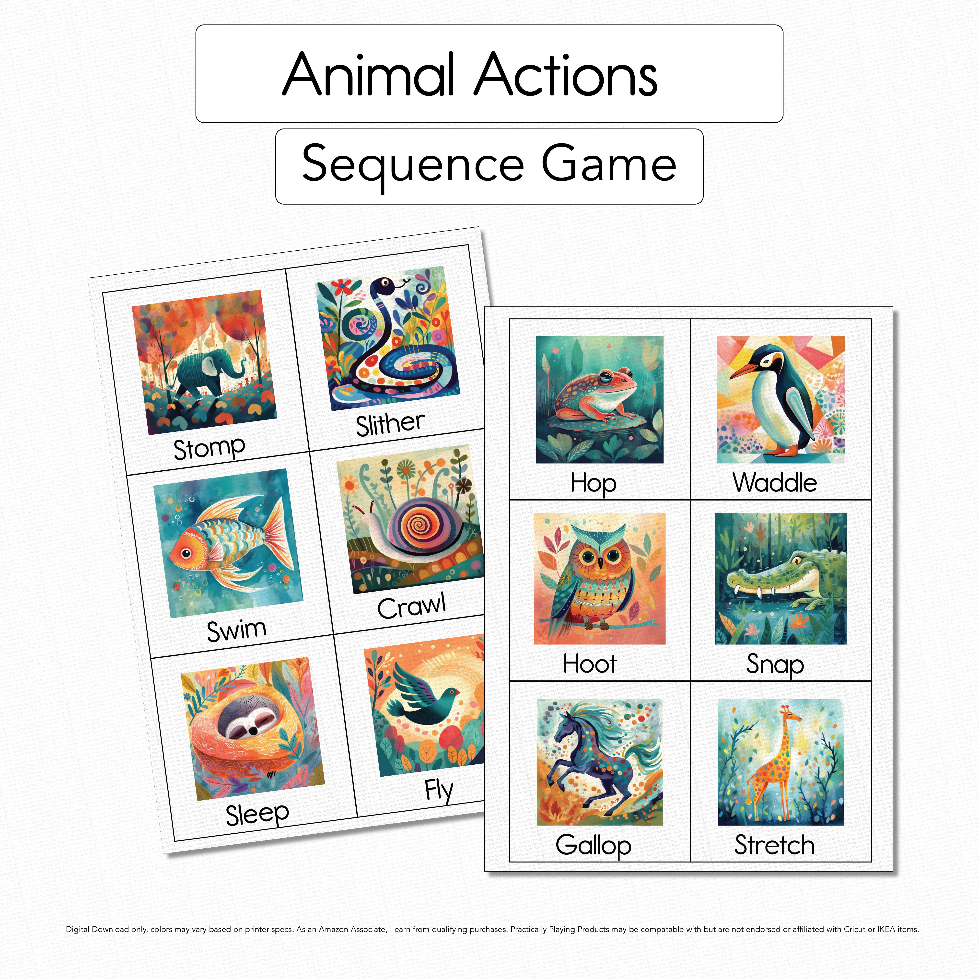 Animal Actions - Story Sequencing Cards – Practically Playing
