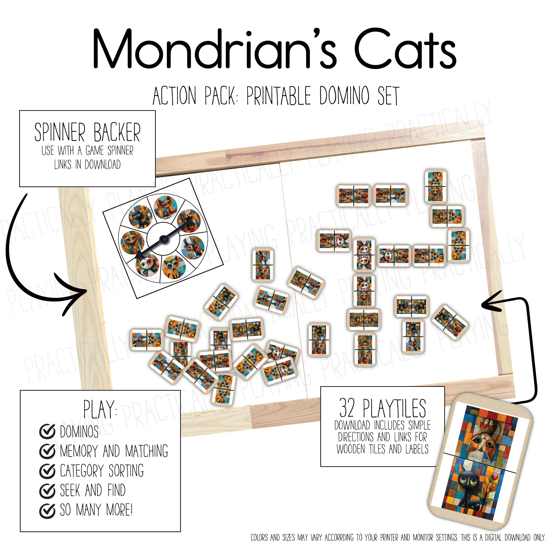 Mondrian's Cats - Dominos Game Pack – Practically Playing