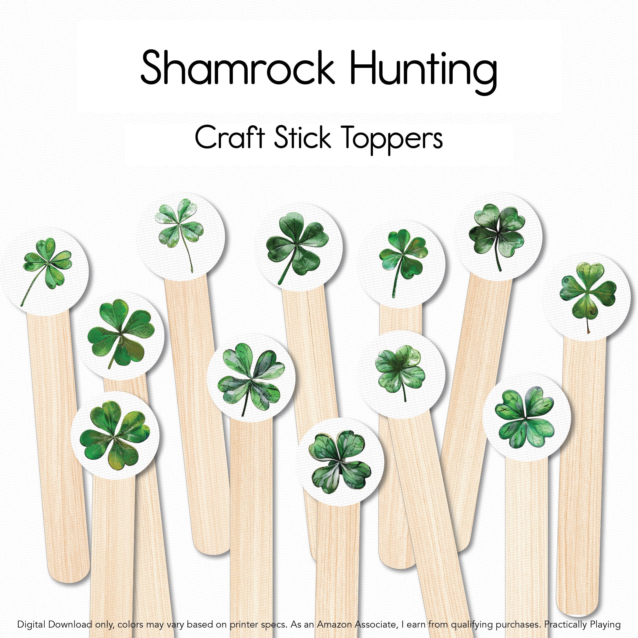 Shamrock Hunting - Craft Stick Covers and Toppers PDF – Practically Playing