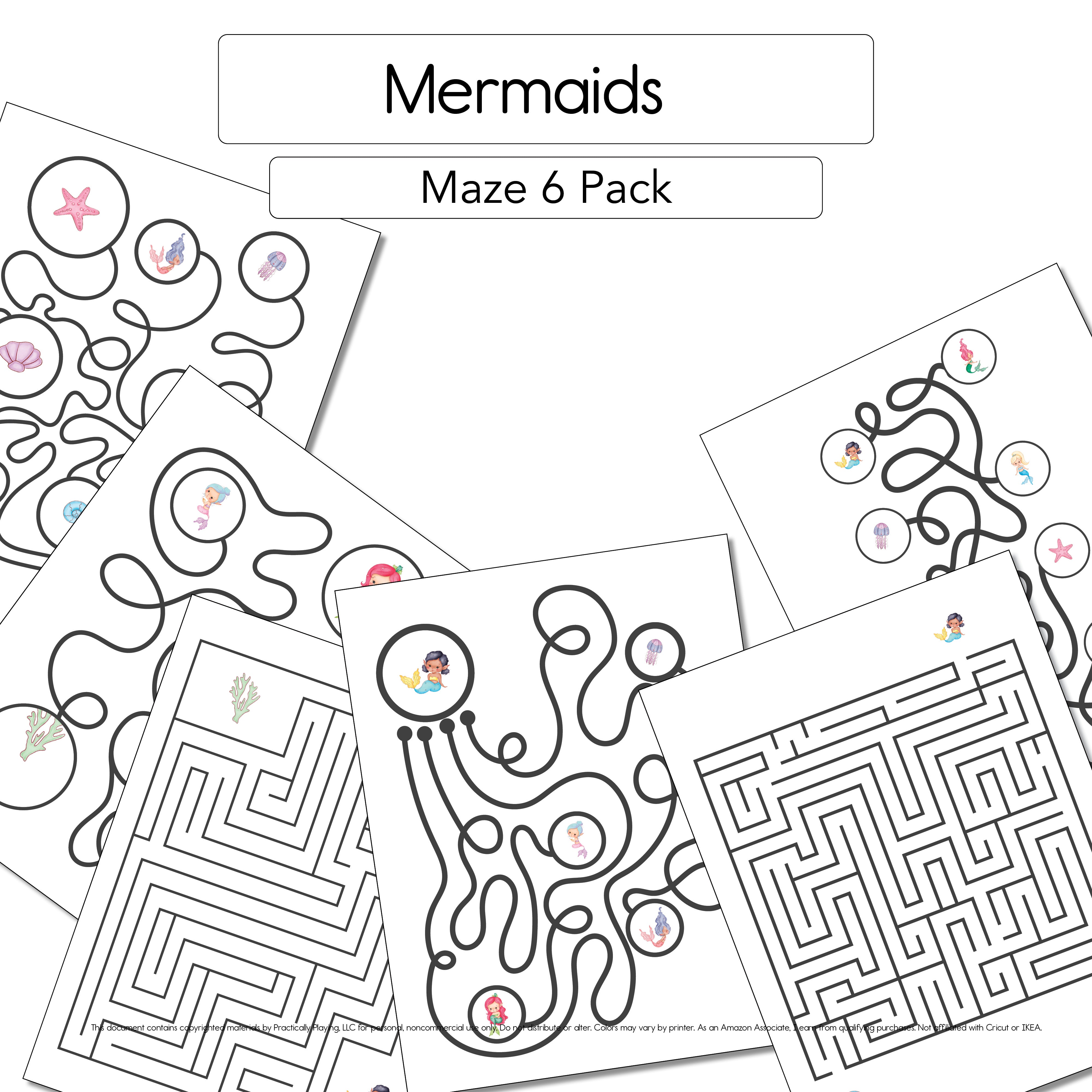 Mermaids - Mazes 6 Pack – Practically Playing