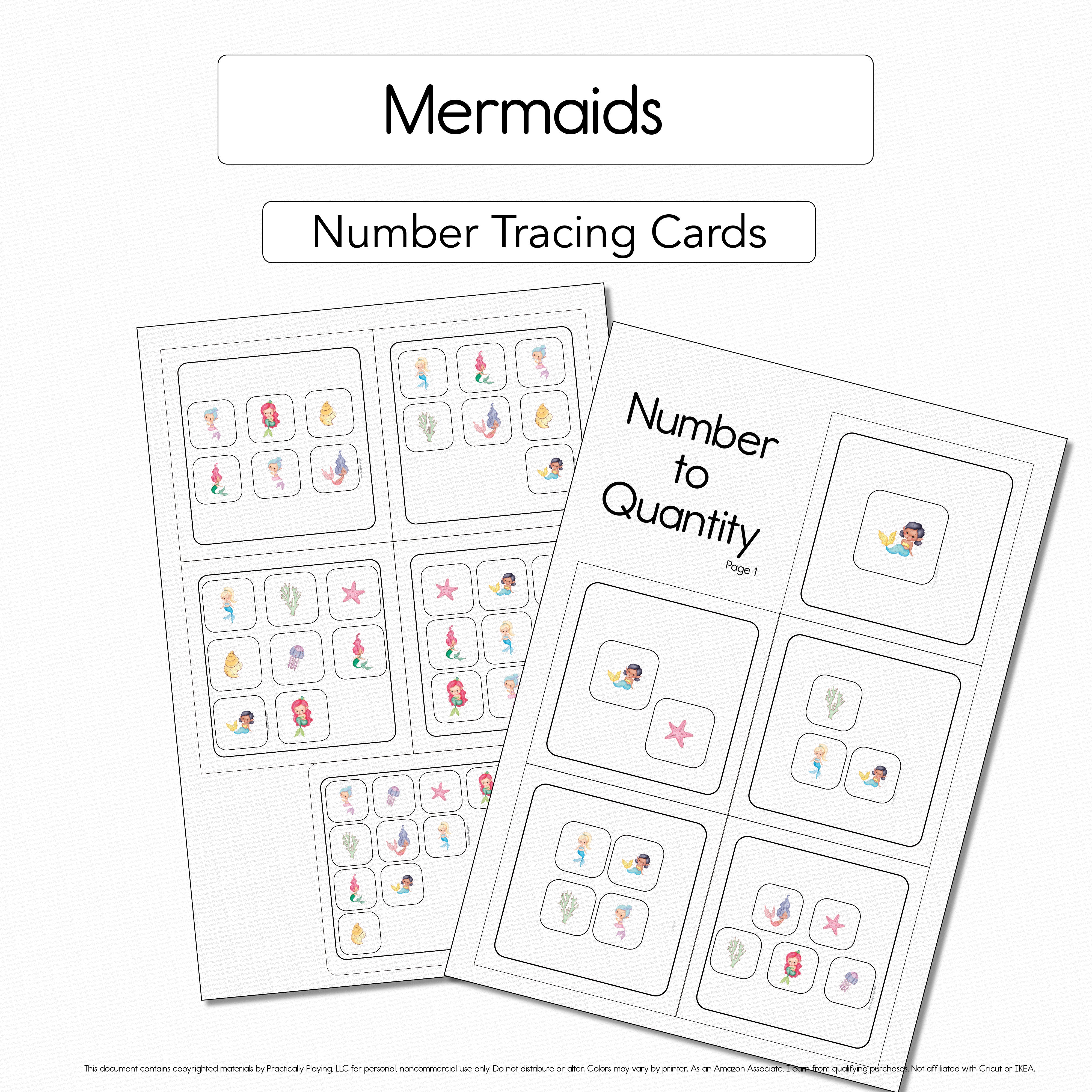 Mermaids - Number Tracing Cards – Practically Playing