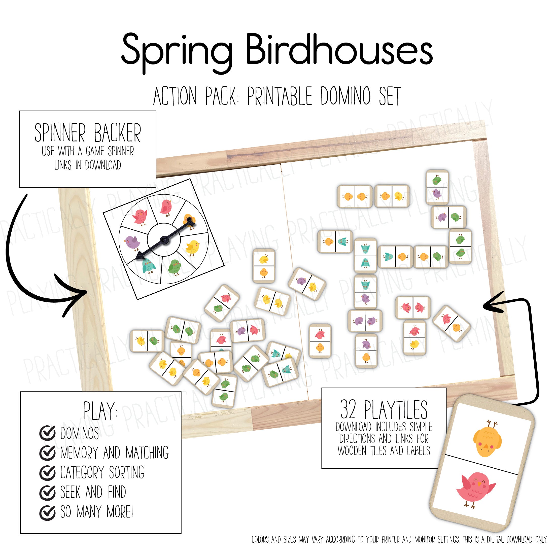 Spring Birdhouses - Dominos Game Pack – Practically Playing