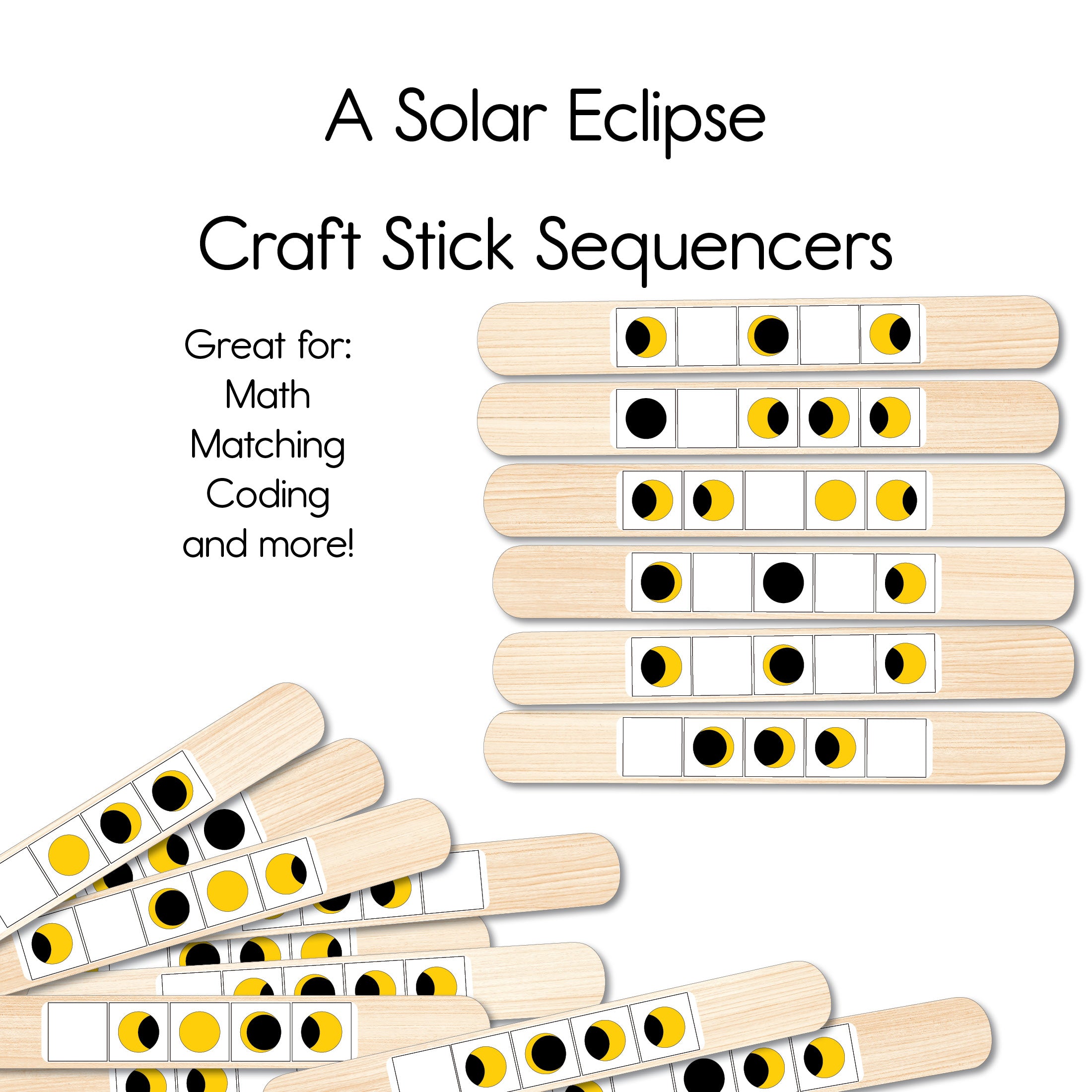 A Solar Eclipse - Craft Stick Covers and Toppers – Practically Playing