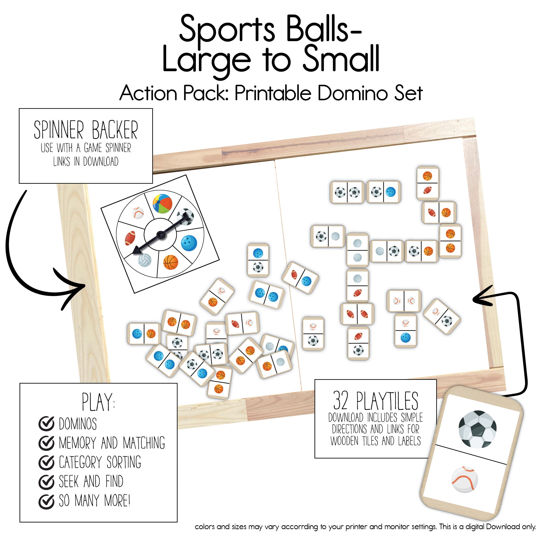 Sports Balls - Dominos Game Pack – Practically Playing