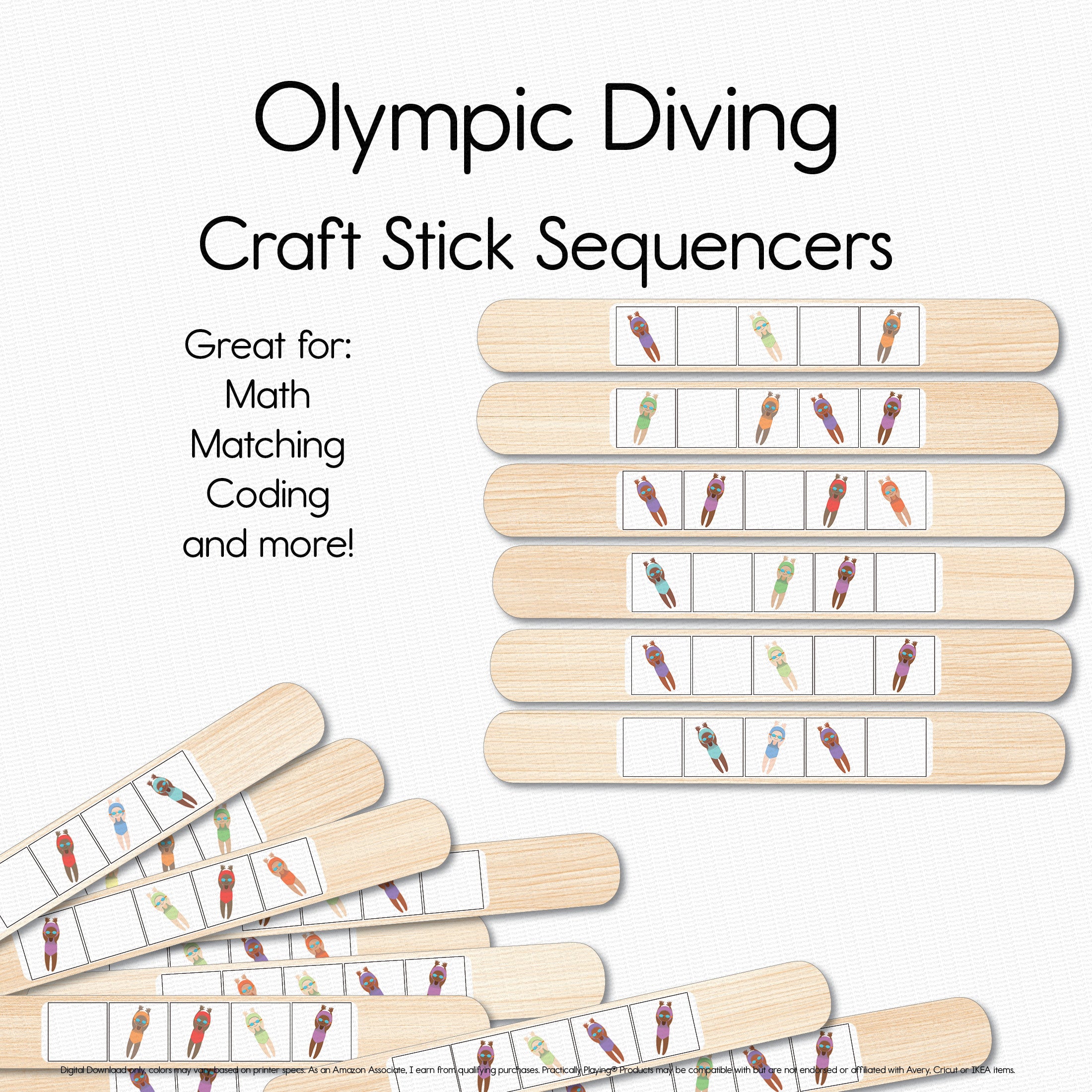 Olympic Diving - Craft Stick Covers and Toppers – Practically Playing