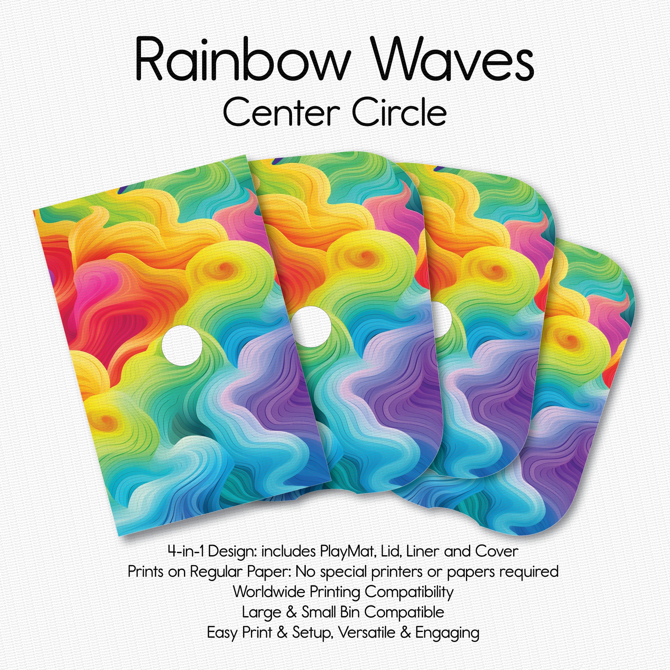 Rainbow Waves - Explorer PlayMat Pack- Center Circle Cover – Practically Playing