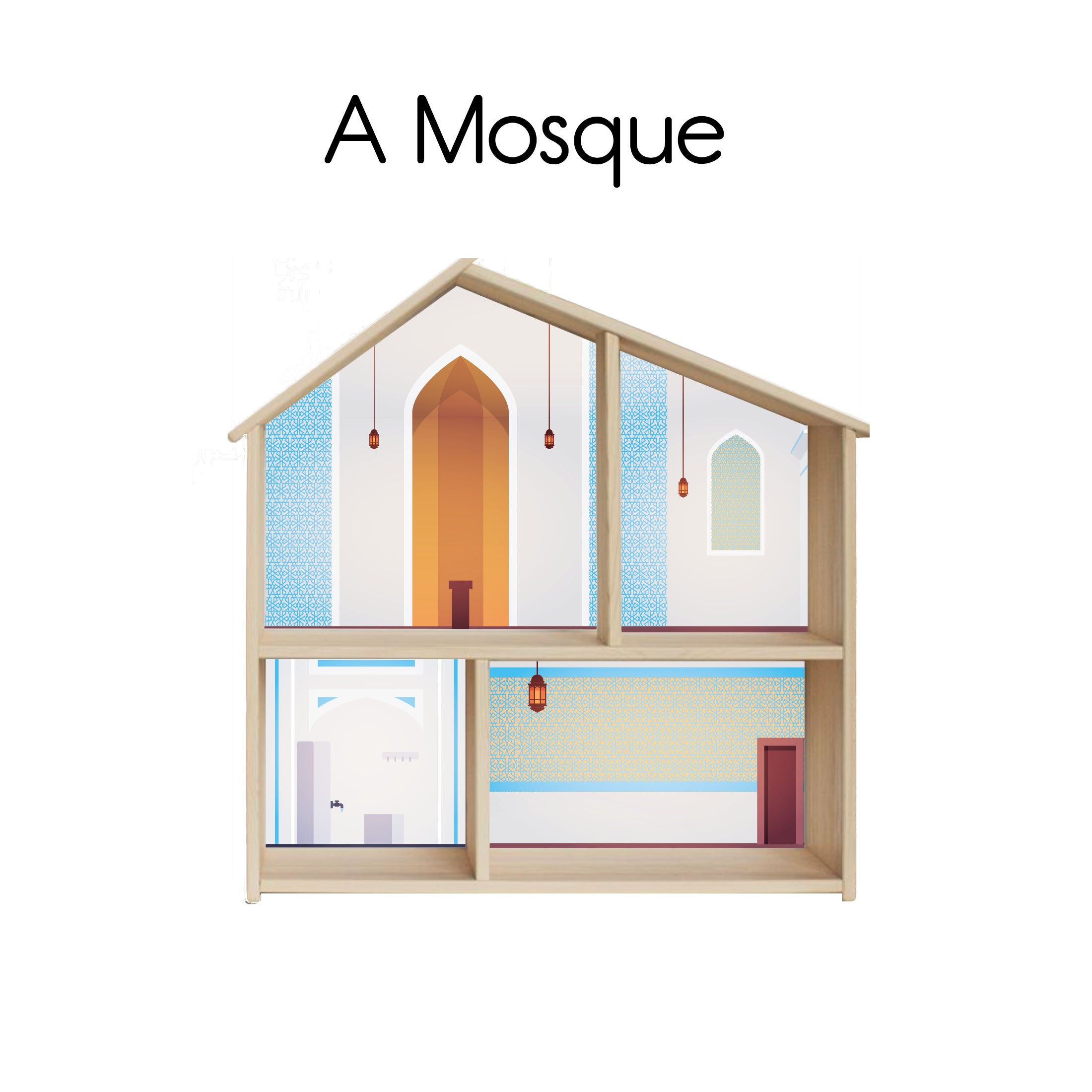 A Mosque - a Flisat Dollhouse Compatible Backdrop – Practically Playing