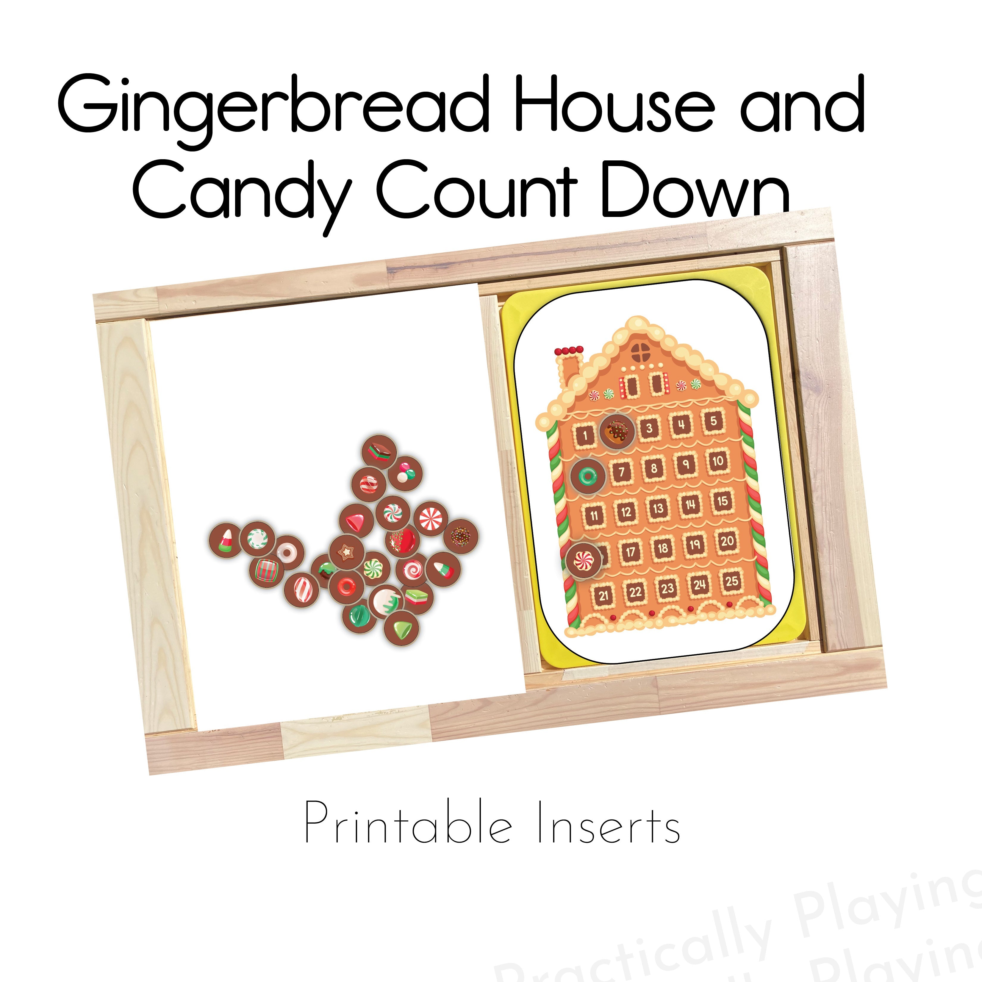 Gingerbread House and Candy Countdown Action Pack: Printable Inserts a ...