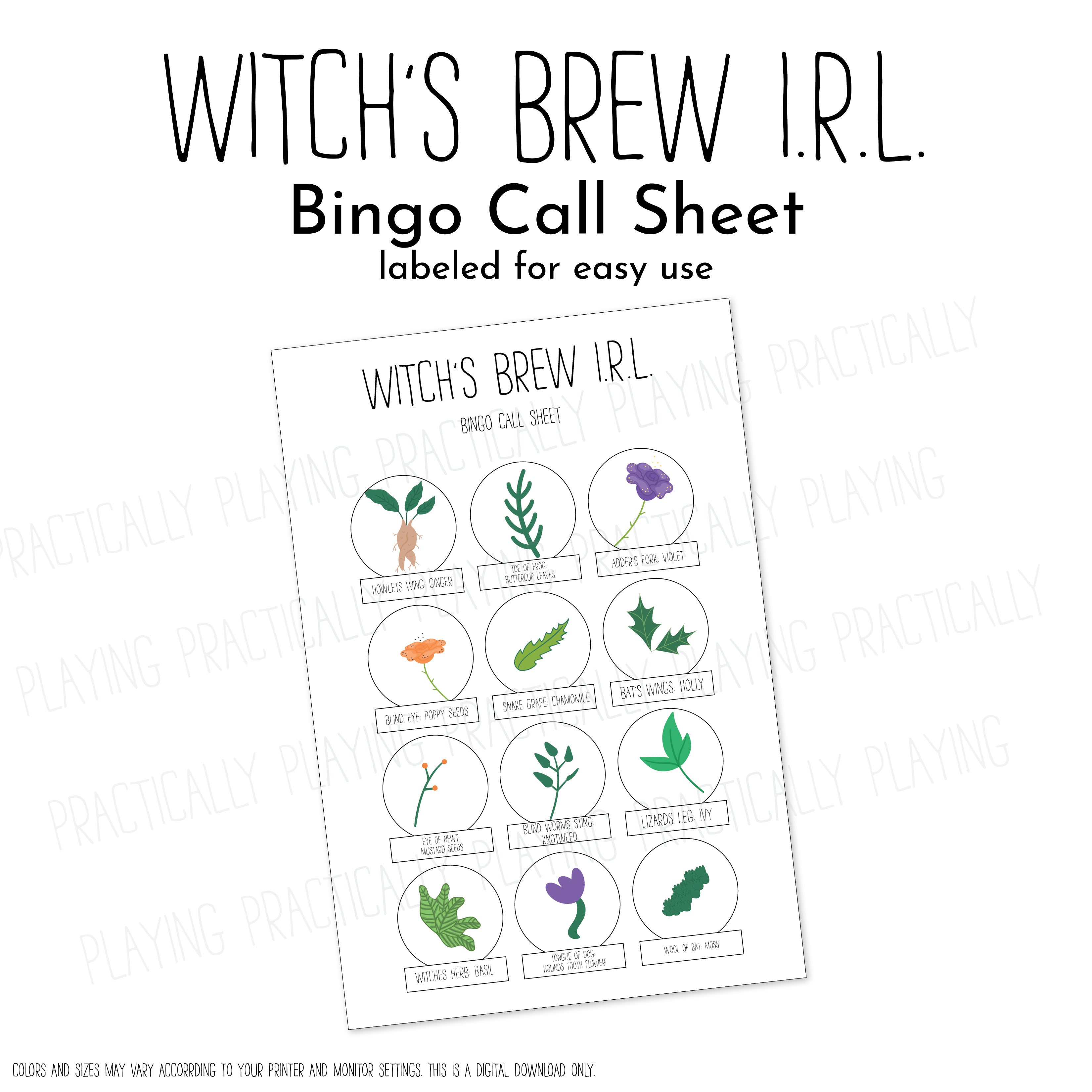 Witches Brew IRL Game Essentials Pack: Printable Insert, Game and Loos ...