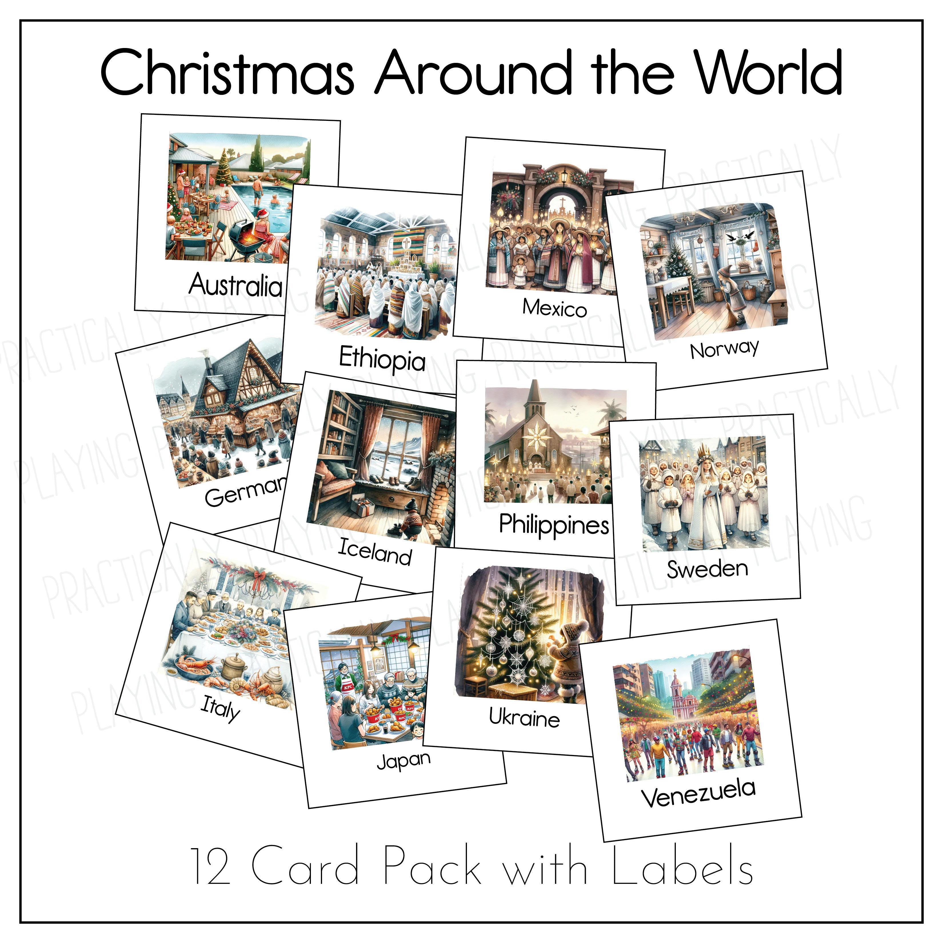 Christmas Around the World Game Essentials Pack: Printable Insert, Gam – Practically Playing