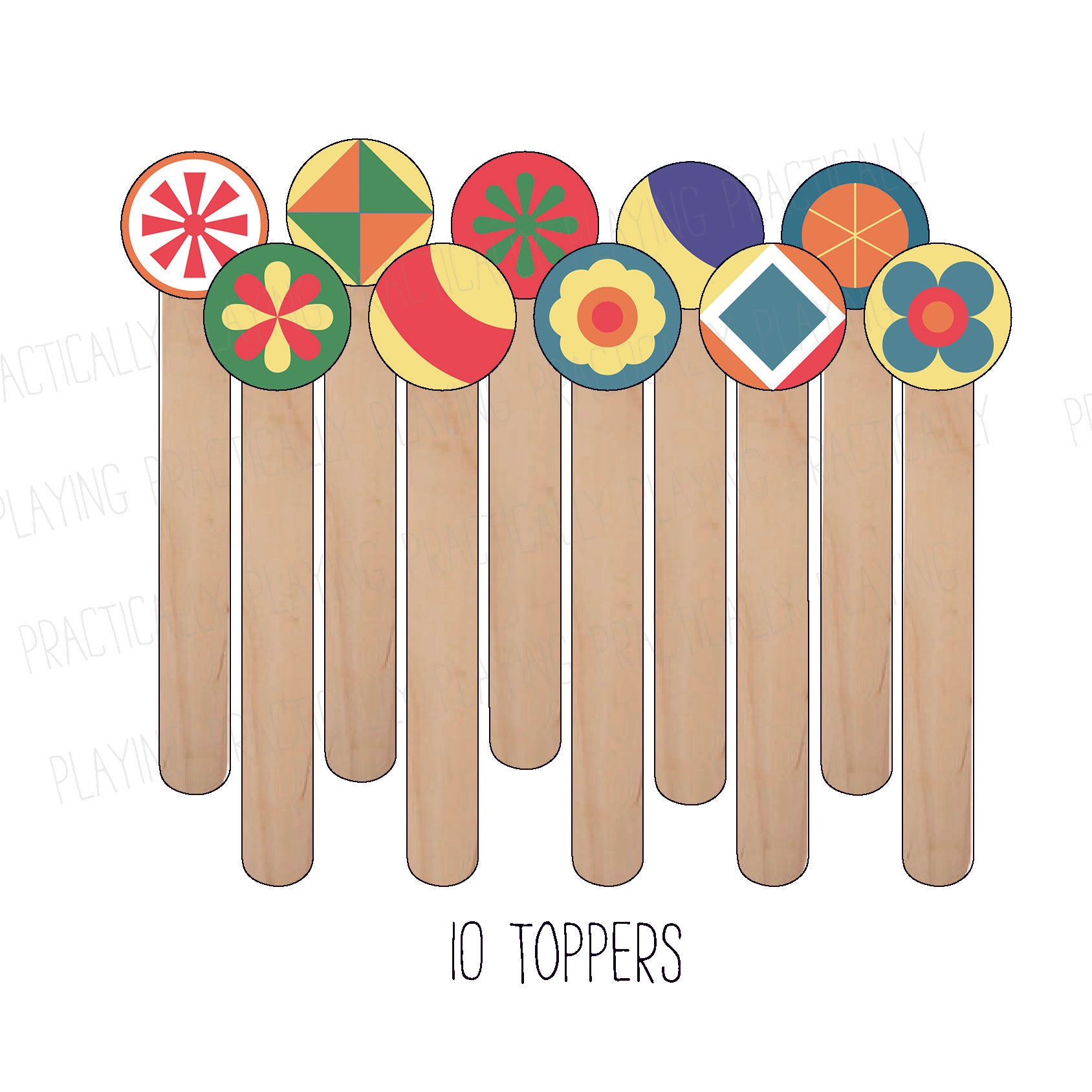 Colorful Craft Stick Covers and Toppers 3 – Practically Playing