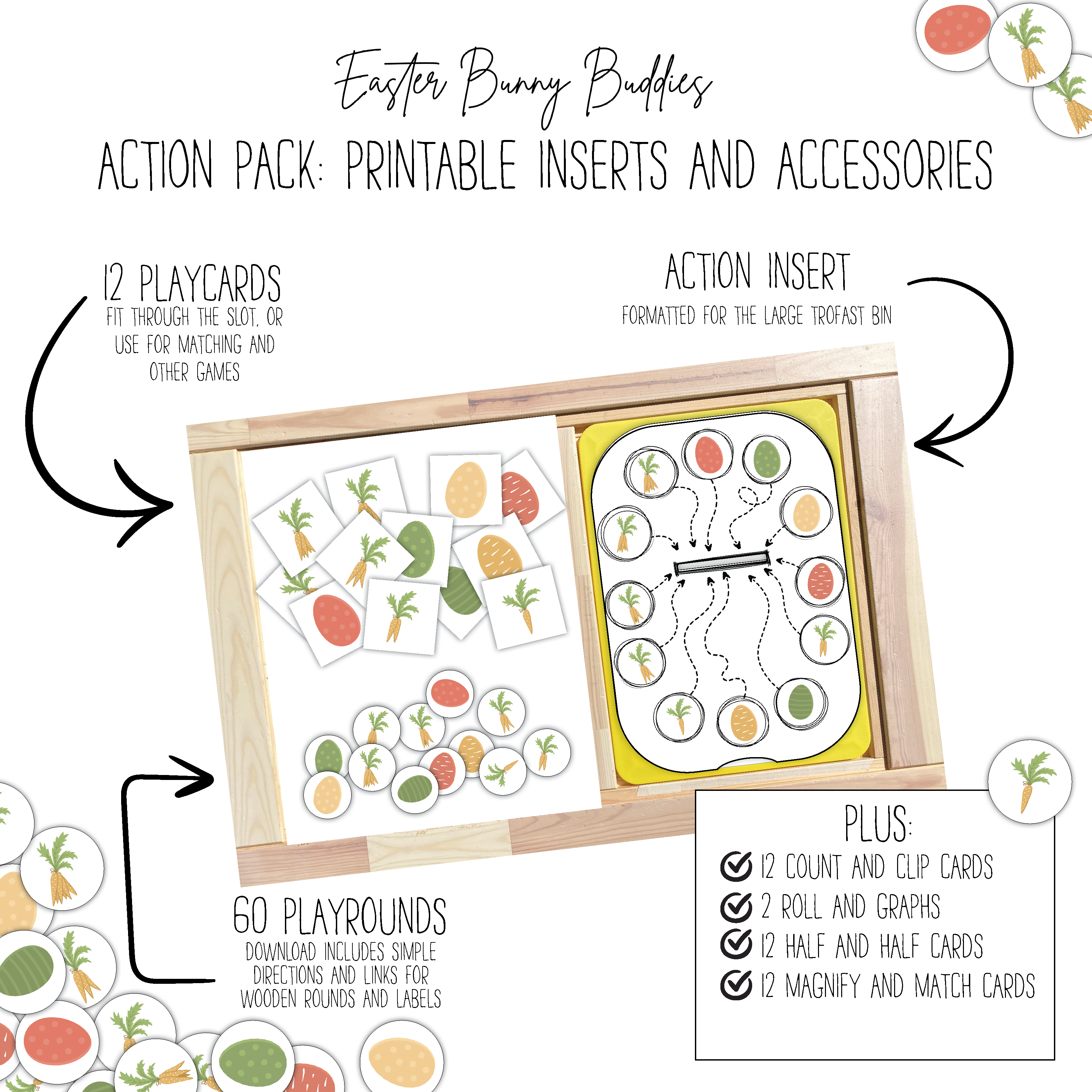 Easter Bunny Buddies Action Pack- Cricut Print and Cut – Practically ...