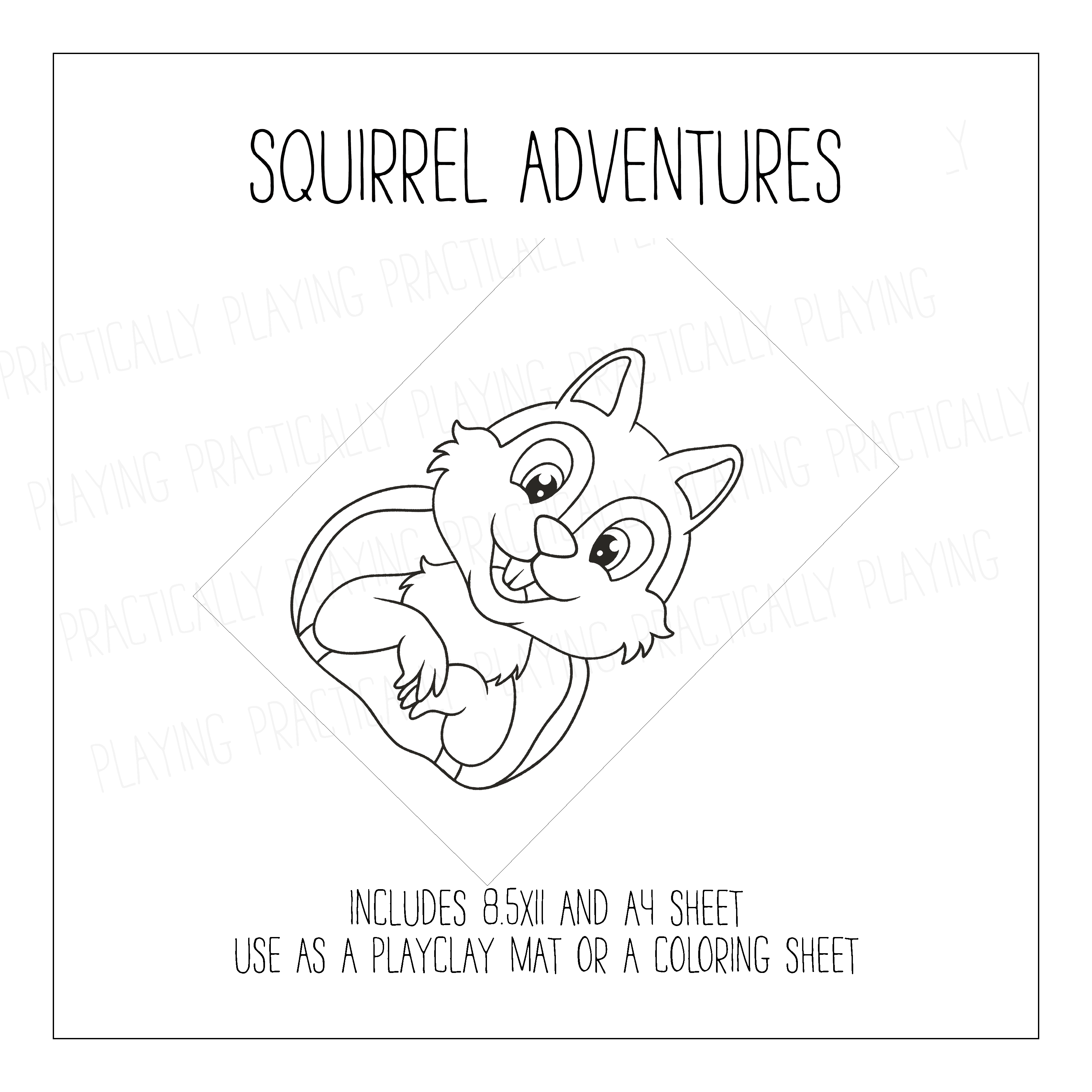 Squirrel Adventures Coloring Sheet – Practically Playing
