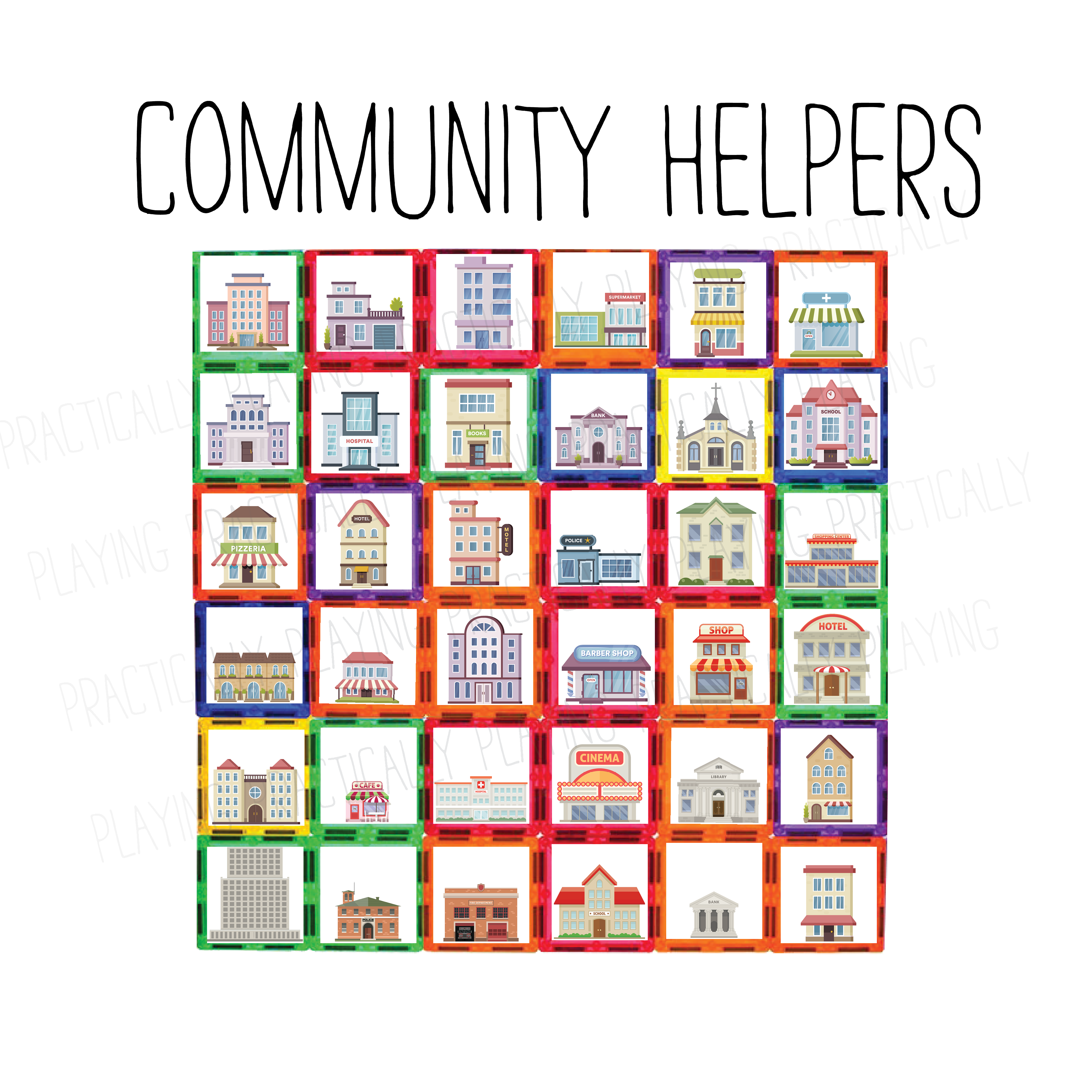 Community Helpers and Village Constructable – Practically Playing