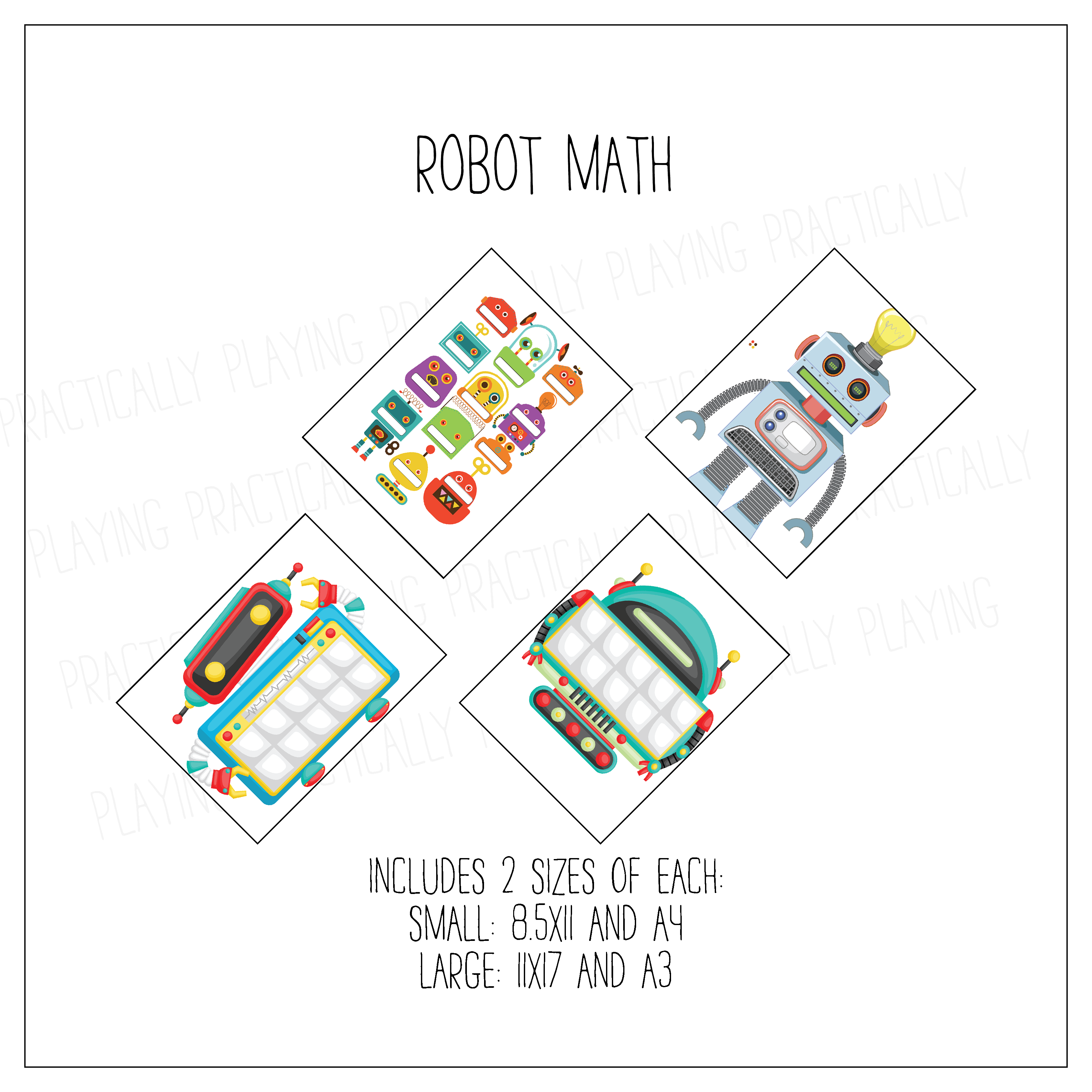 Robot Math Poster Pack – Practically Playing