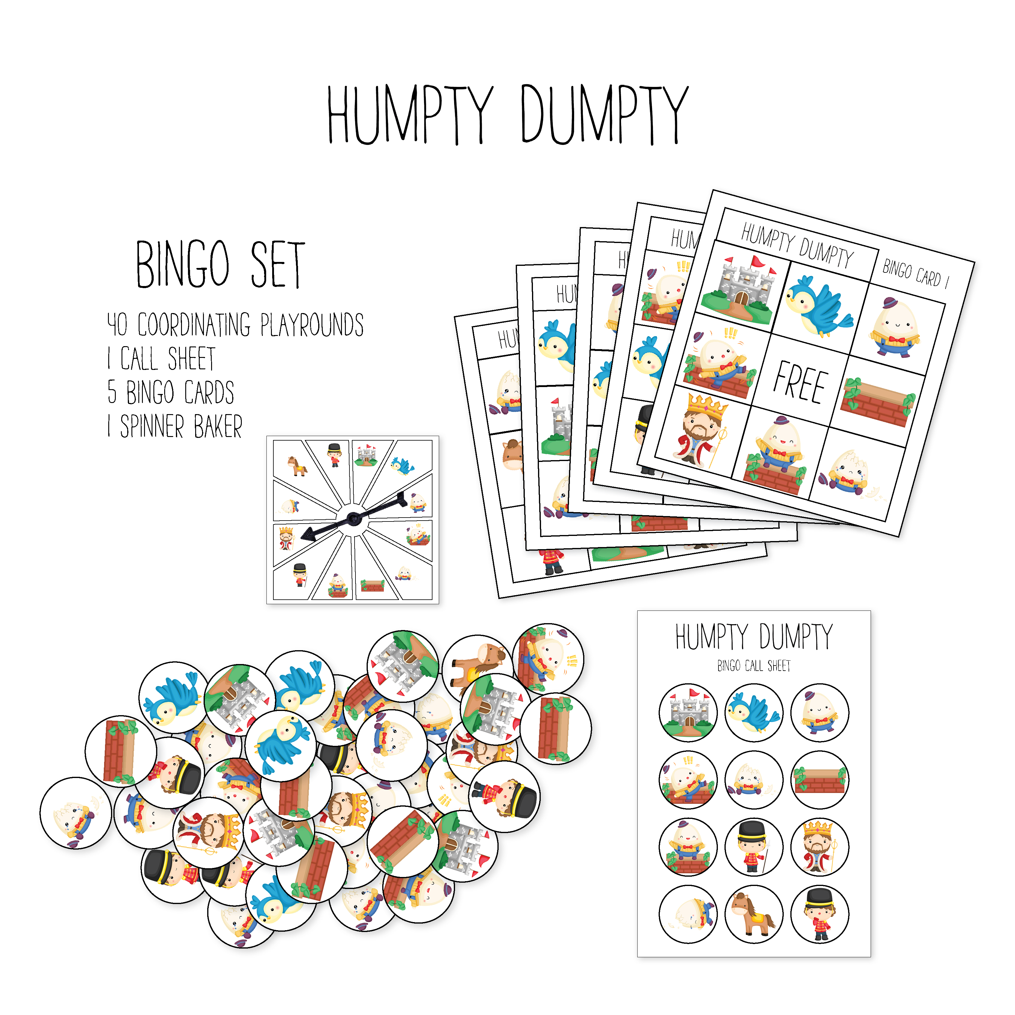 Humpty Dumpty Bingo Game Pack – Practically Playing