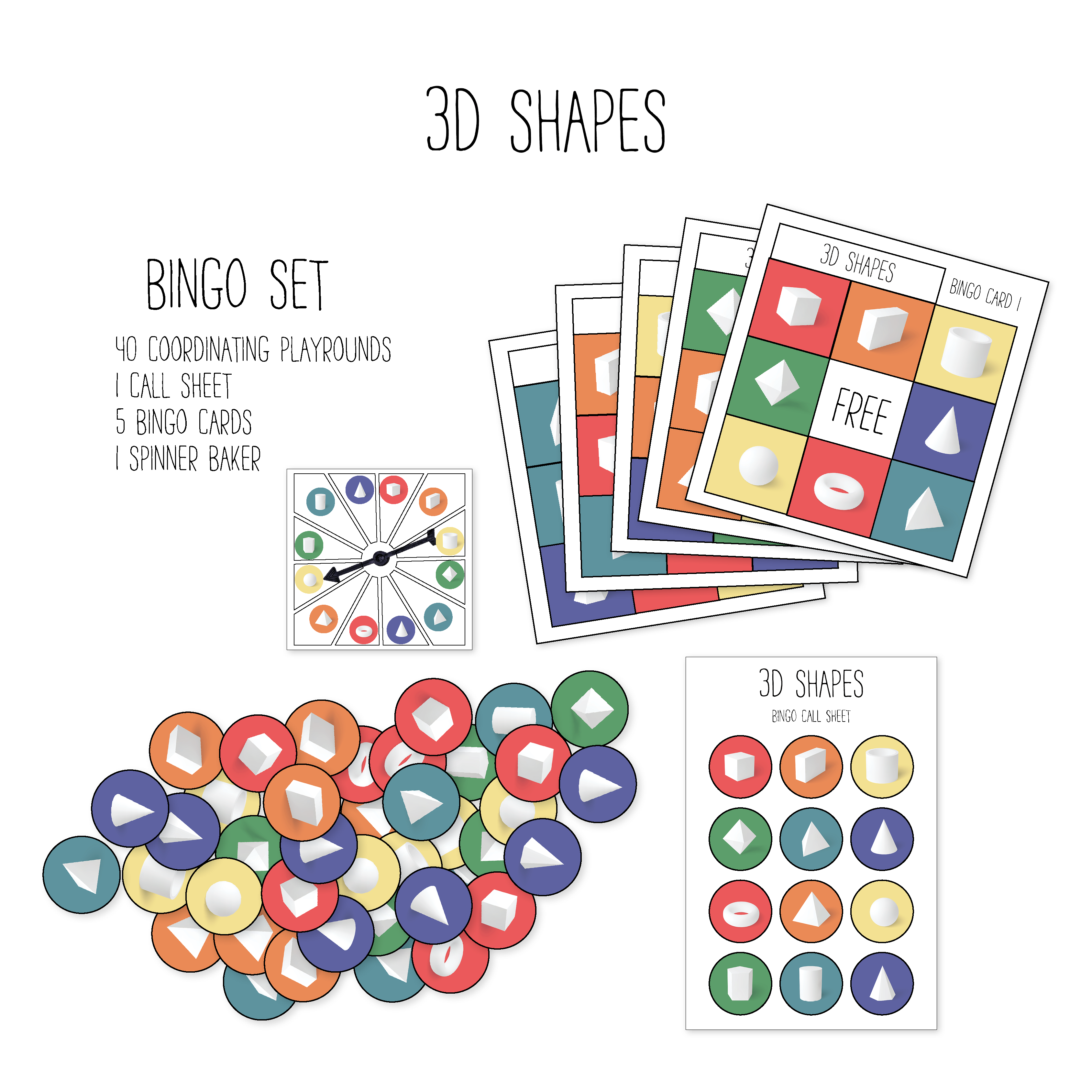 3D Shapes Bingo Game Pack – Practically Playing