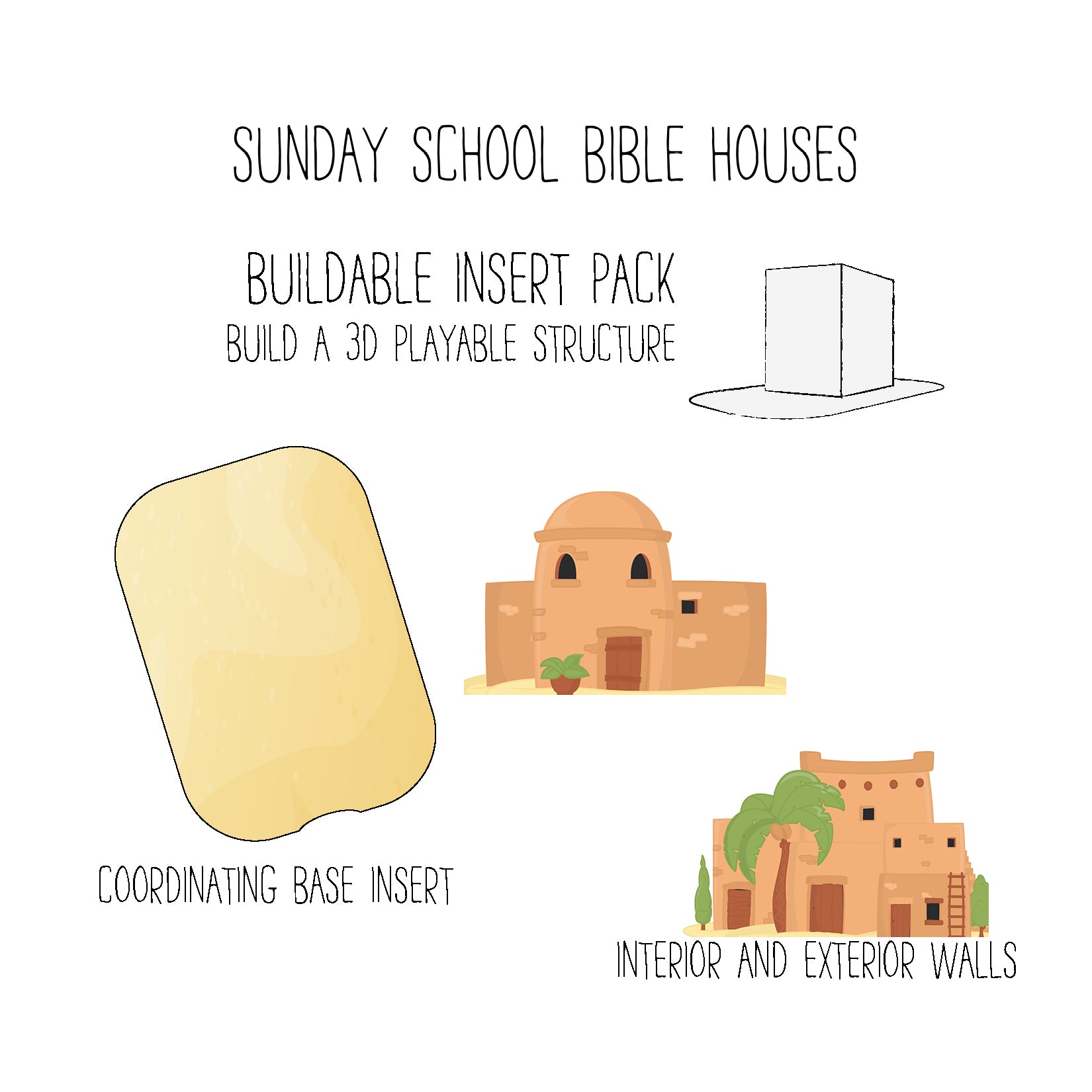 Bible Houses Buildable Insert Pack – Practically Playing