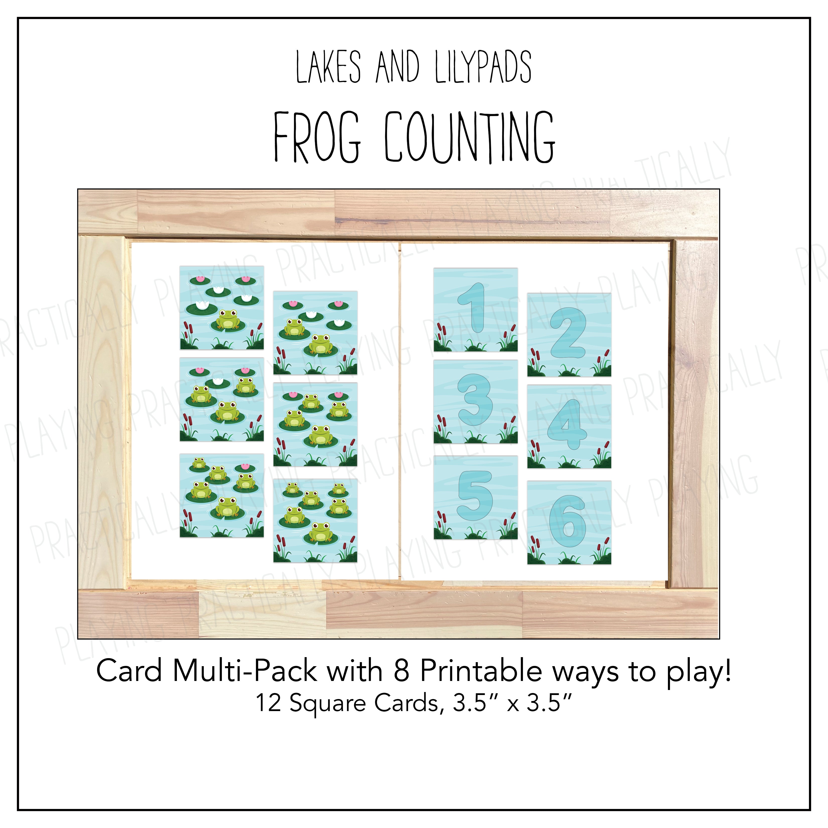 Lakes and Lily Pads- Frog Counting Card Pack – Practically Playing