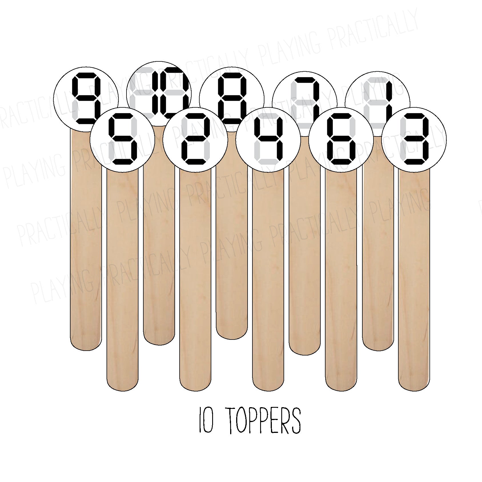 Learning Numbers Craft Stick Covers and Toppers 3 – Practically Playing