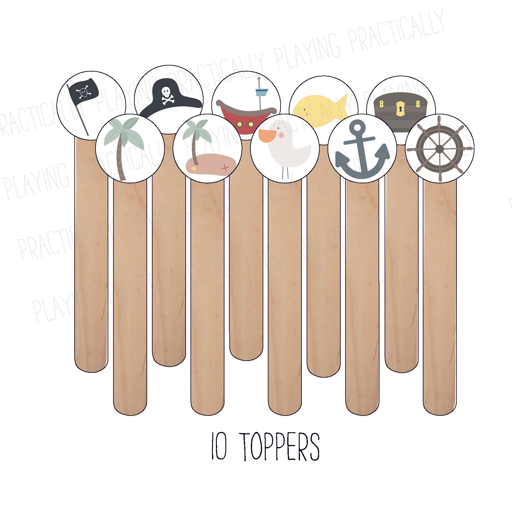 Pirate Adventures Craft Stick Covers and Toppers C – Practically Playing