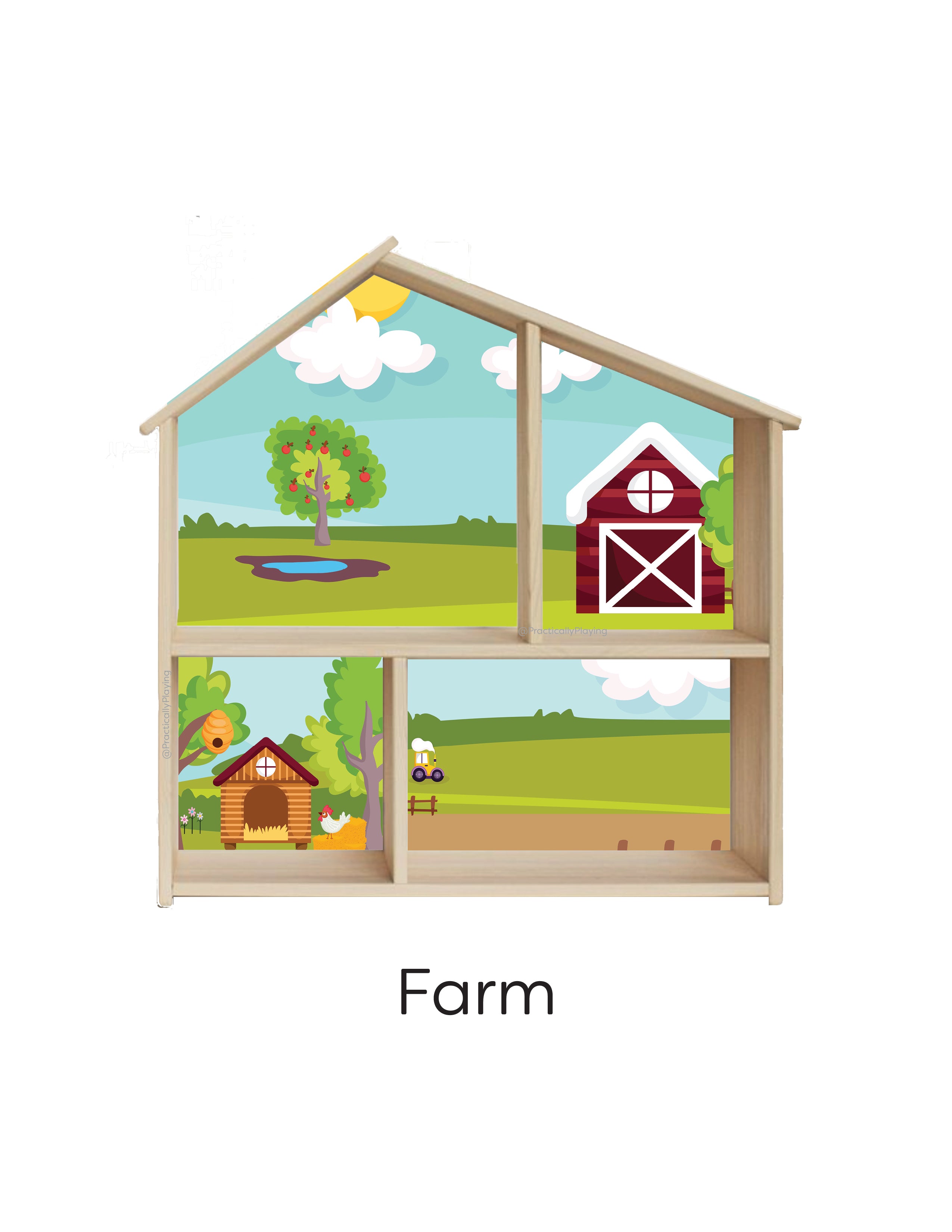 Farm Flisat Dollhouse Printable Insert – Practically Playing