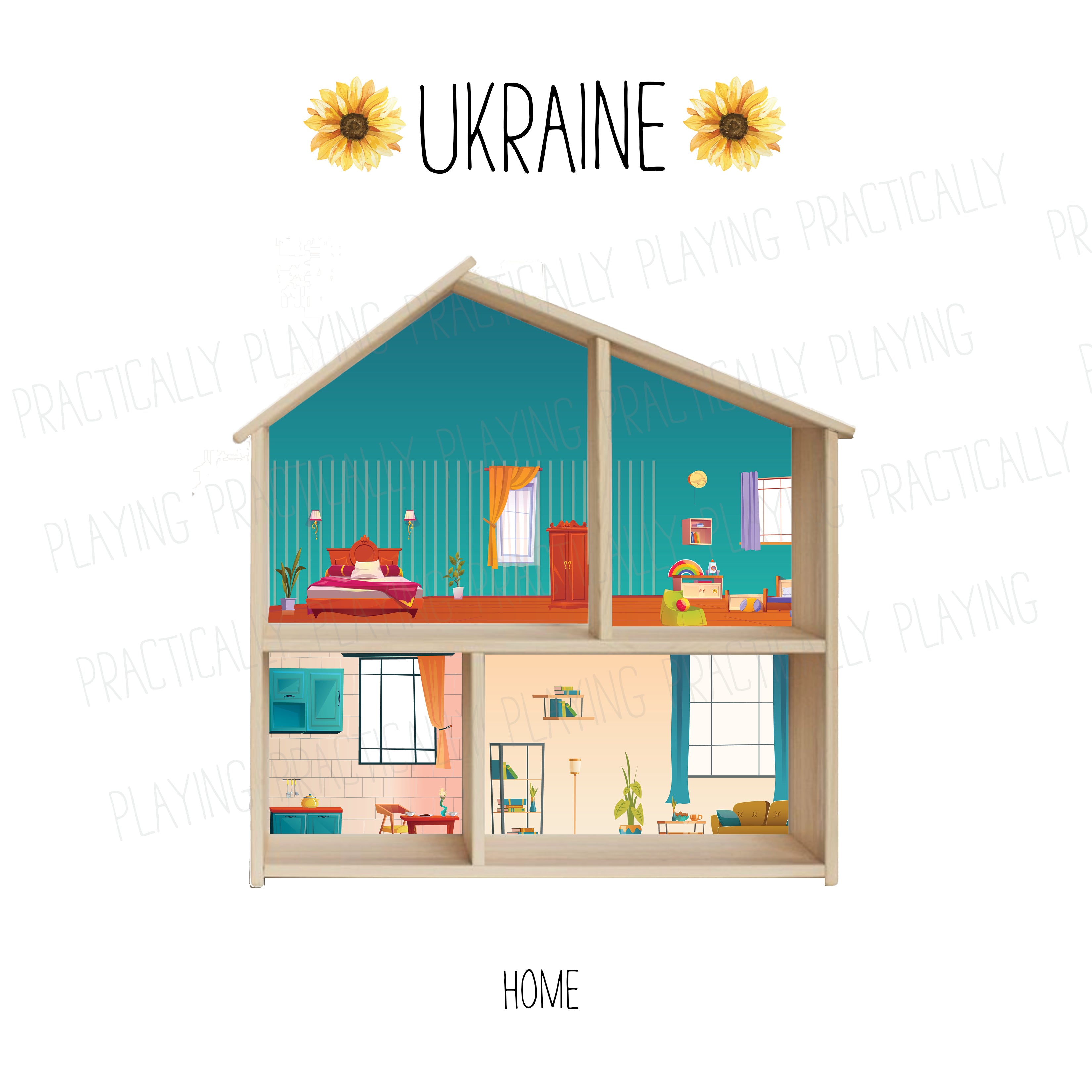Ukraine Home Dollhouse Insert – Practically Playing