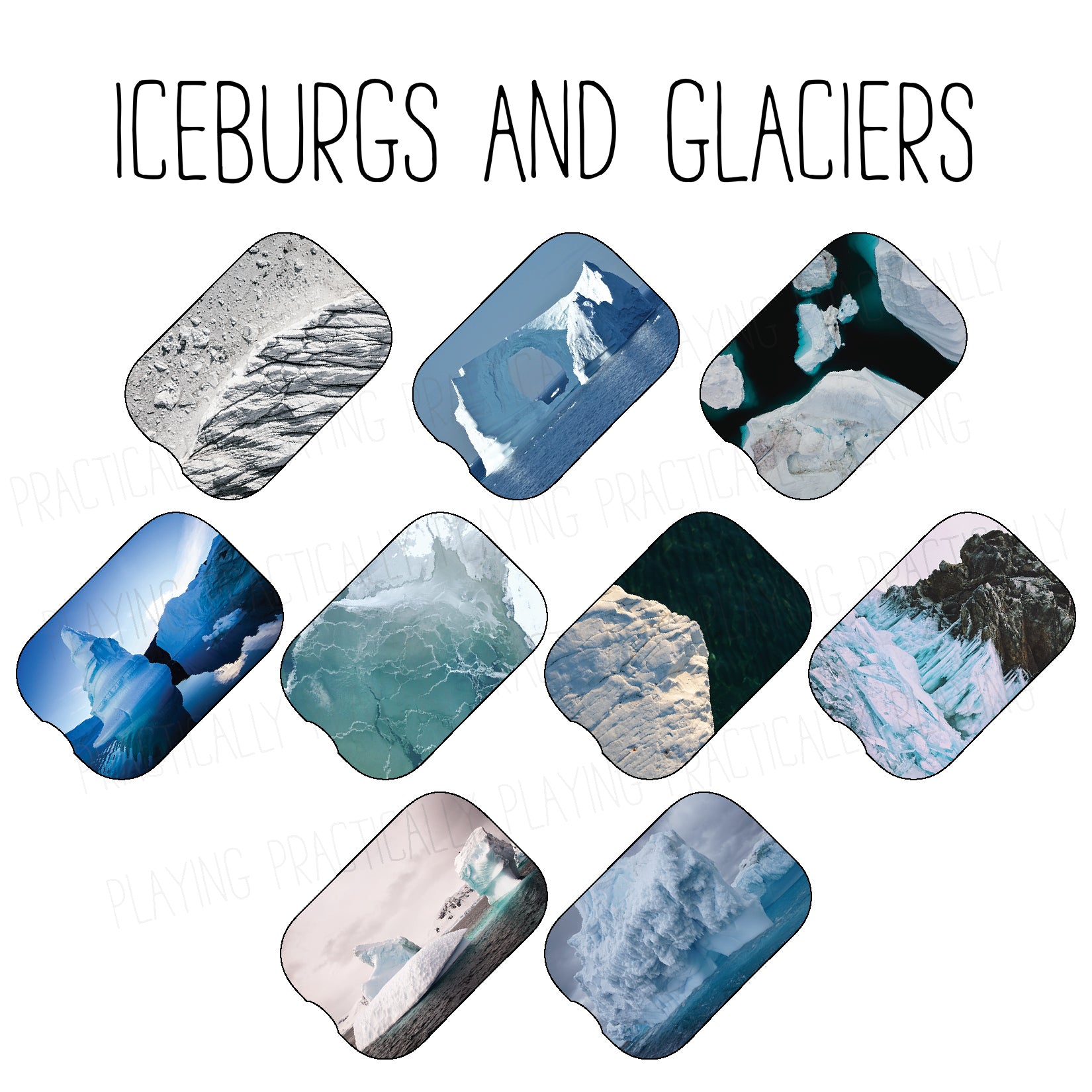Icebergs and Glaciers Printable Insert Pack – Practically Playing