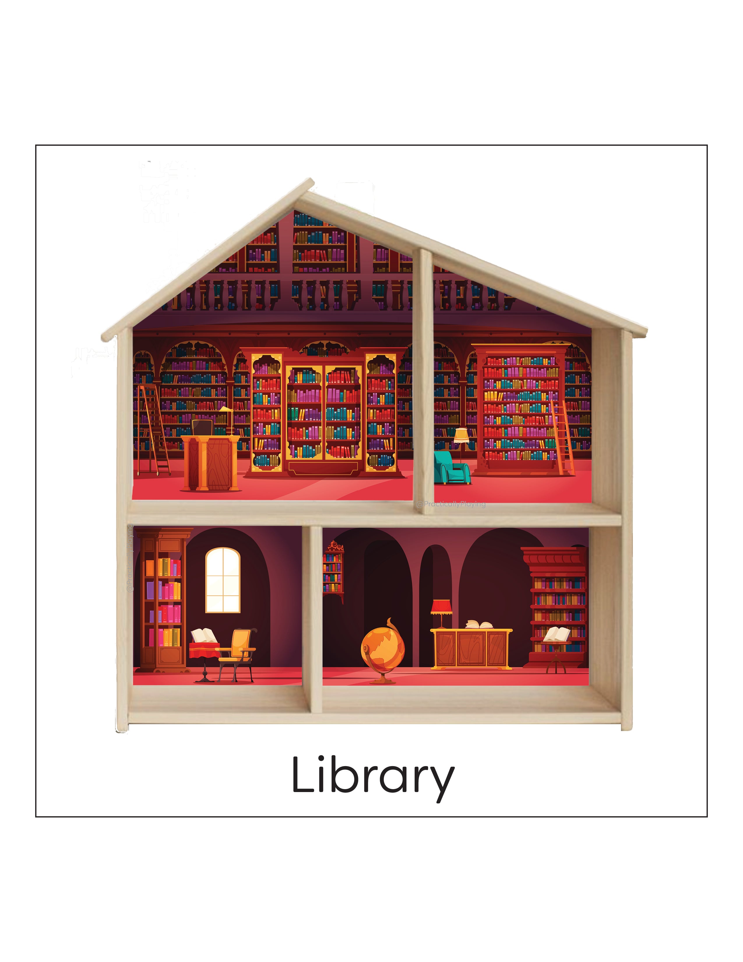 Library Flisat Dollhouse Printable Insert – Practically Playing