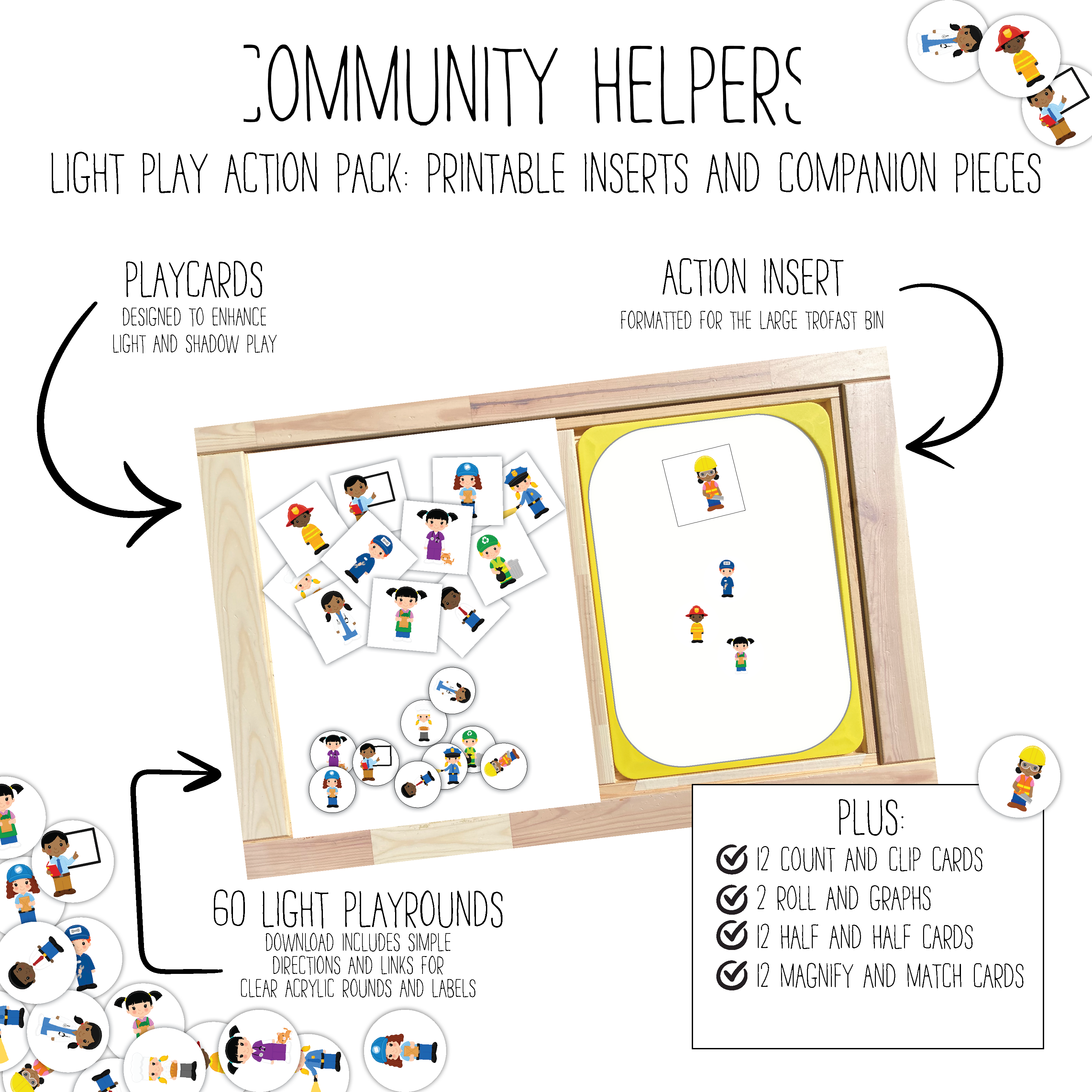 Community Helpers and Village Light Play Action Pack – Practically Playing