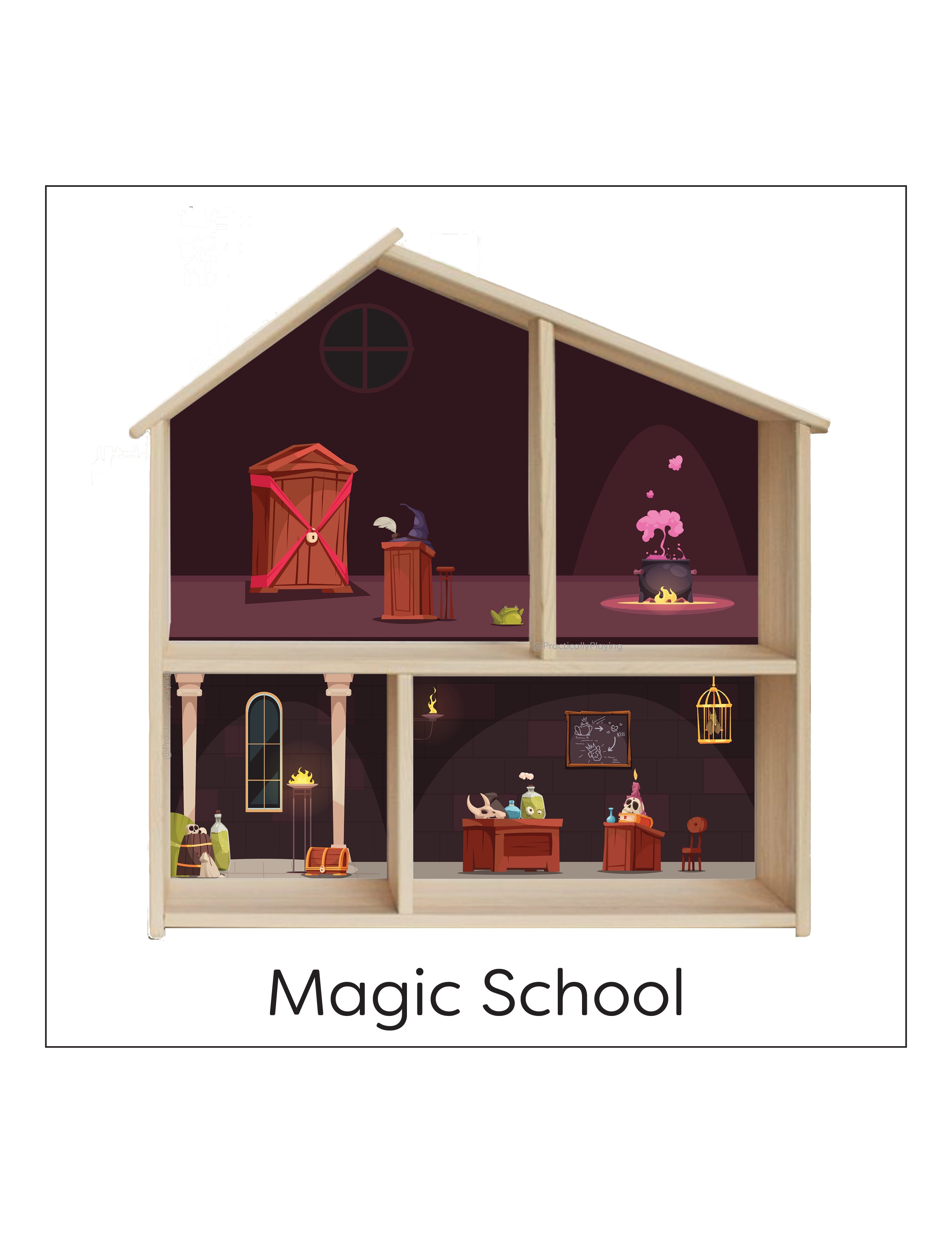 Magic School Flisat Dollhouse Printable Insert – Practically Playing
