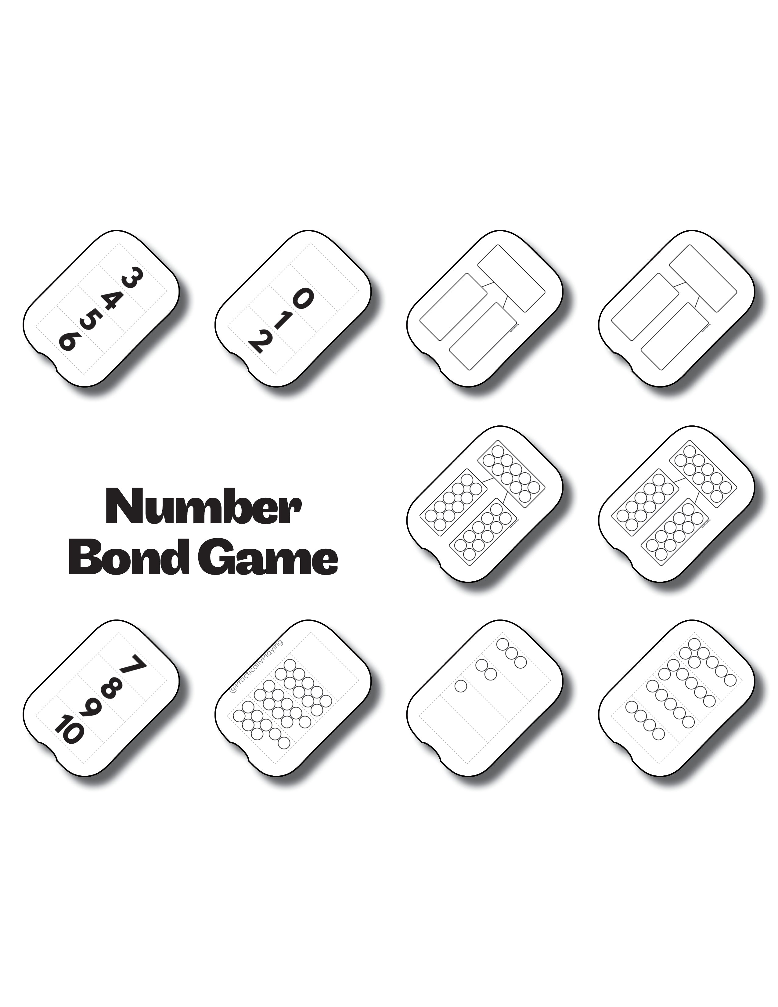 Number Bond Game Pack, Black and White Insert Pack – Practically Playing