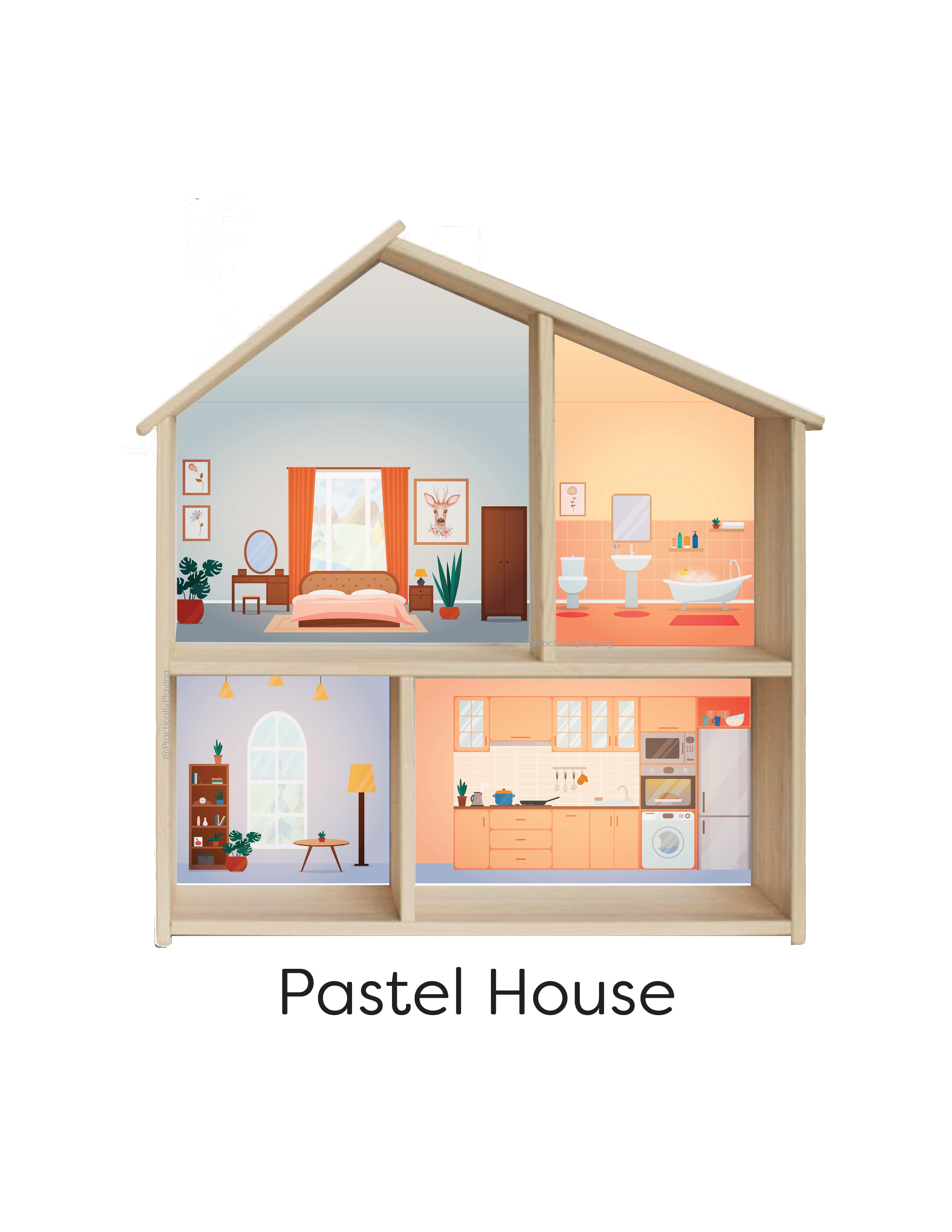Pastel Breezes Dollhouse Printable Insert – Practically Playing