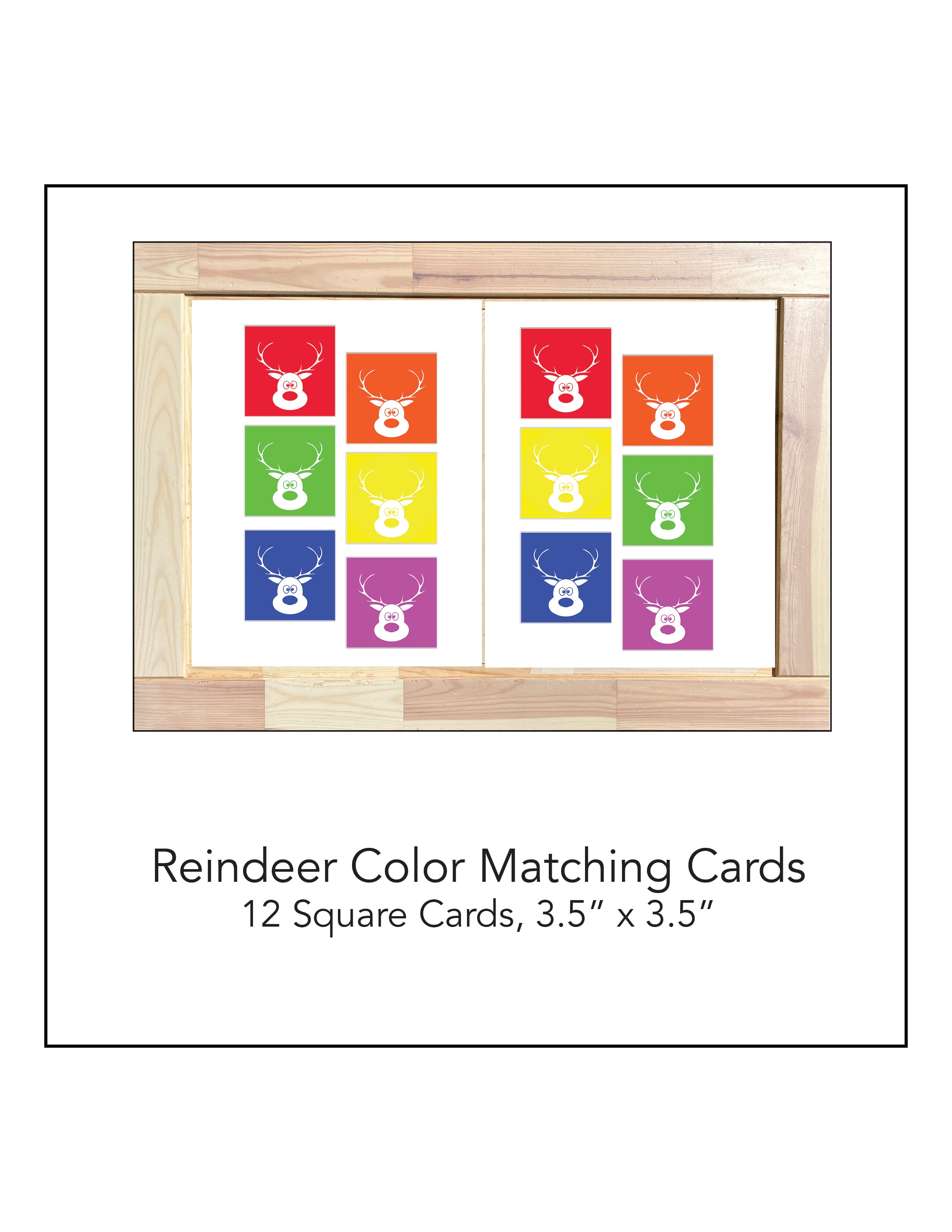 Reindeer Color Matching Cards and Story Cube – Practically Playing