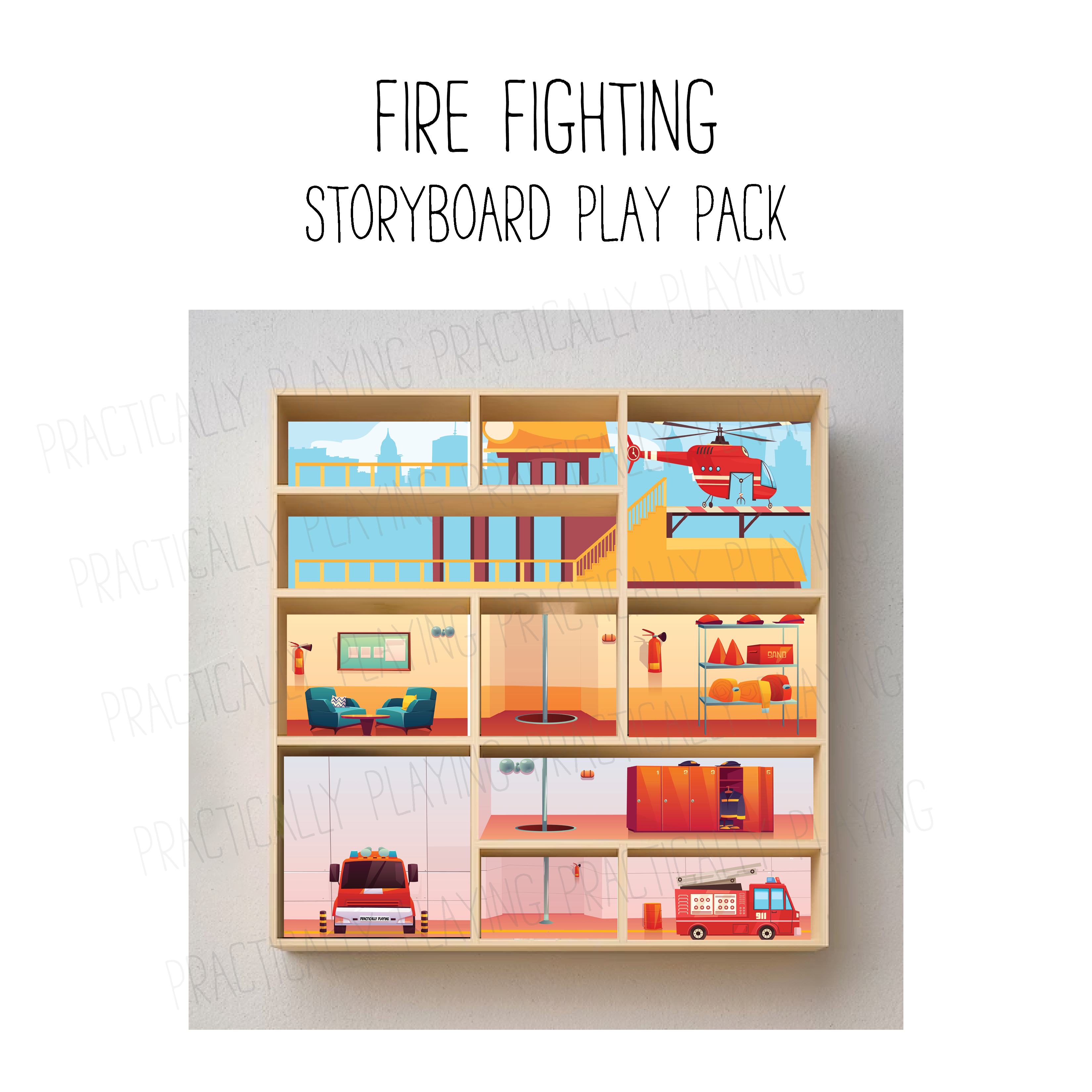 Fire Fighting Story Board Shelf – Practically Playing