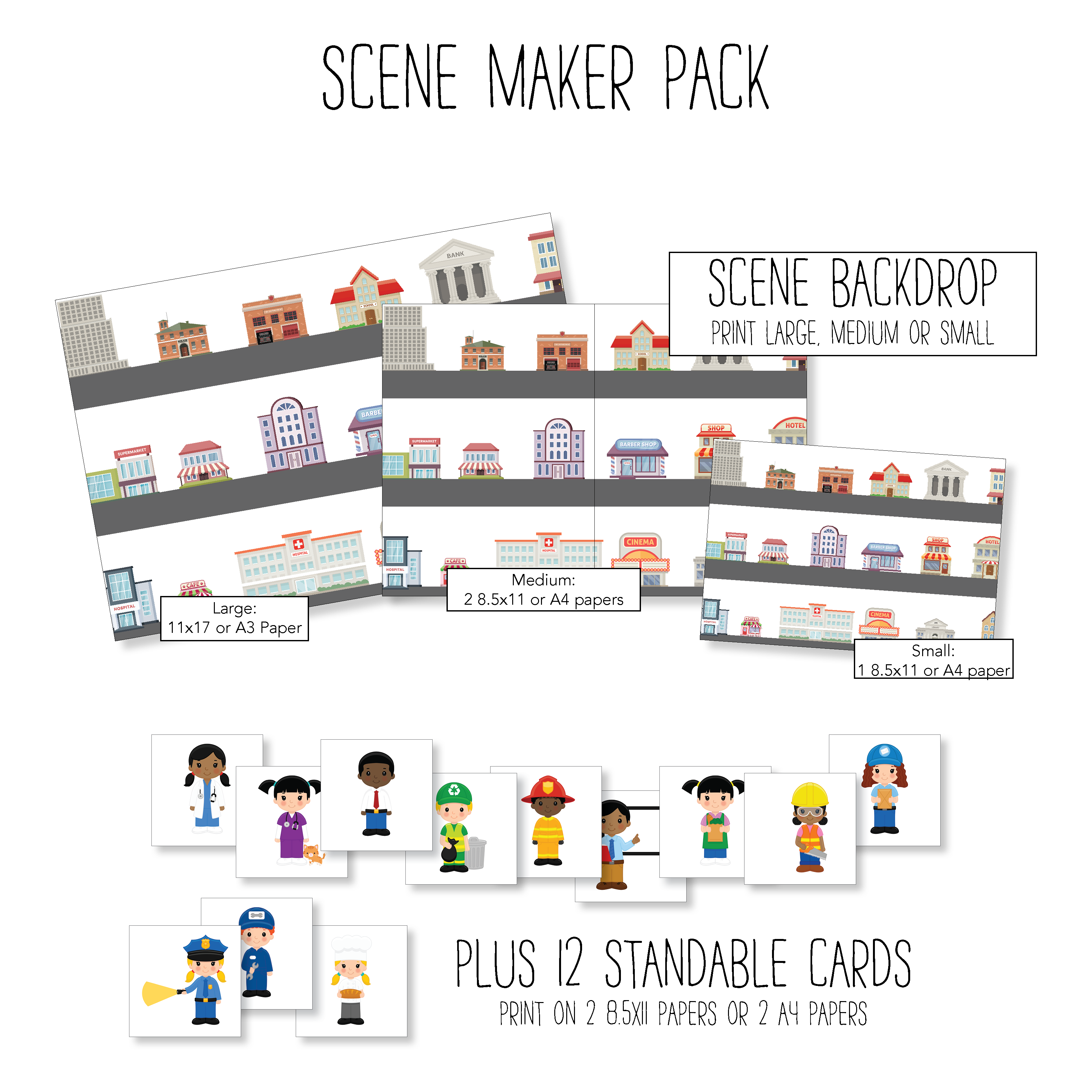 Community Helpers and Village Scene Maker Pack – Practically Playing