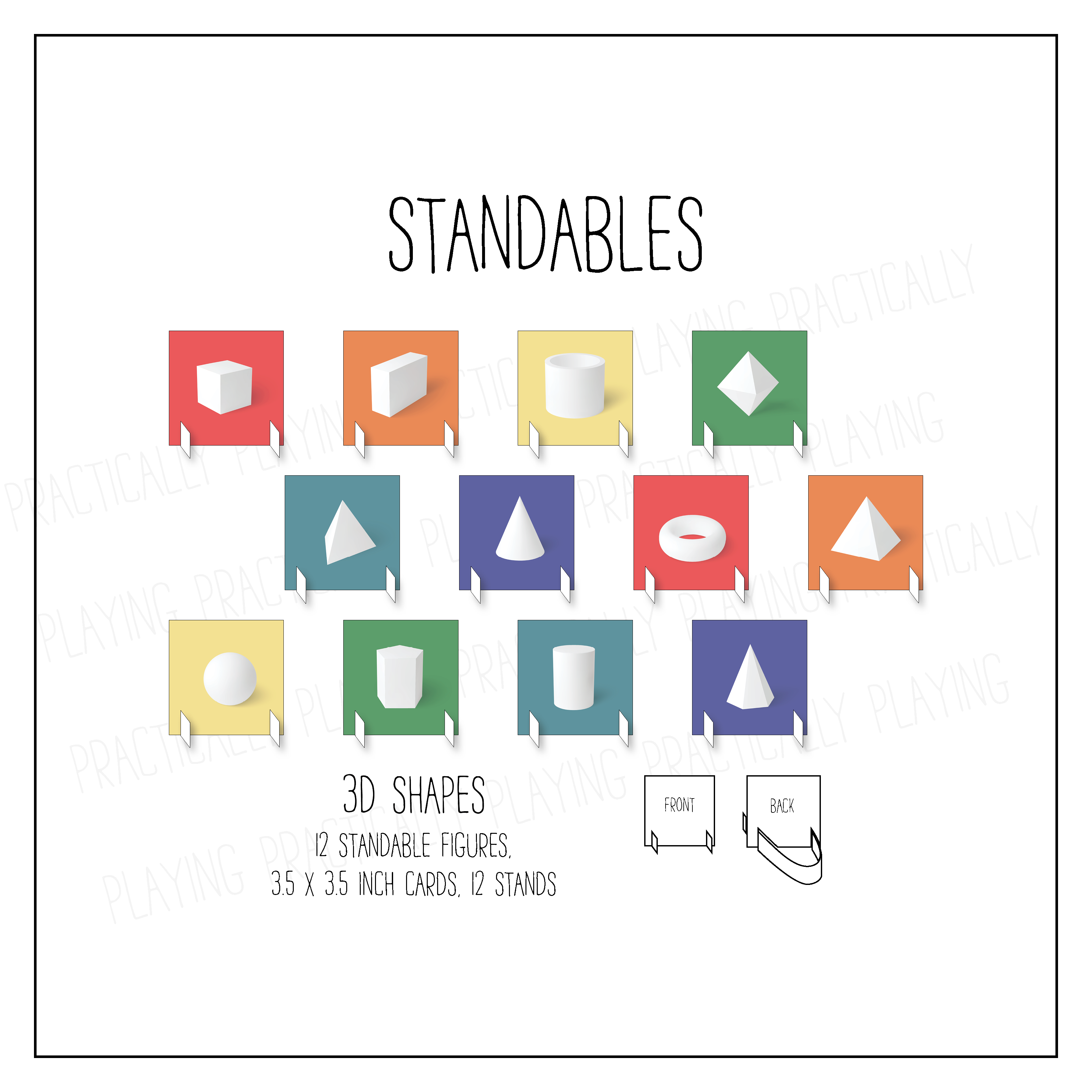 3D Shapes Standable Pack – Practically Playing