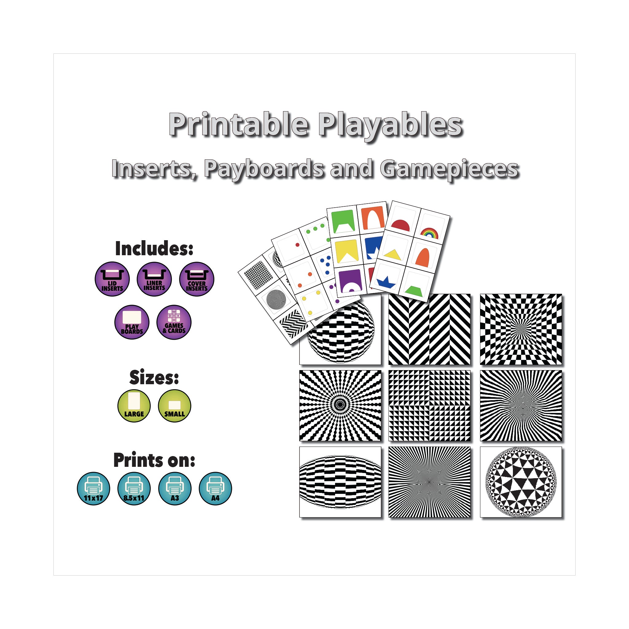 Optical Illusions Pack (Flisat Printable Inserts- 10 Pack) – Practically Playing