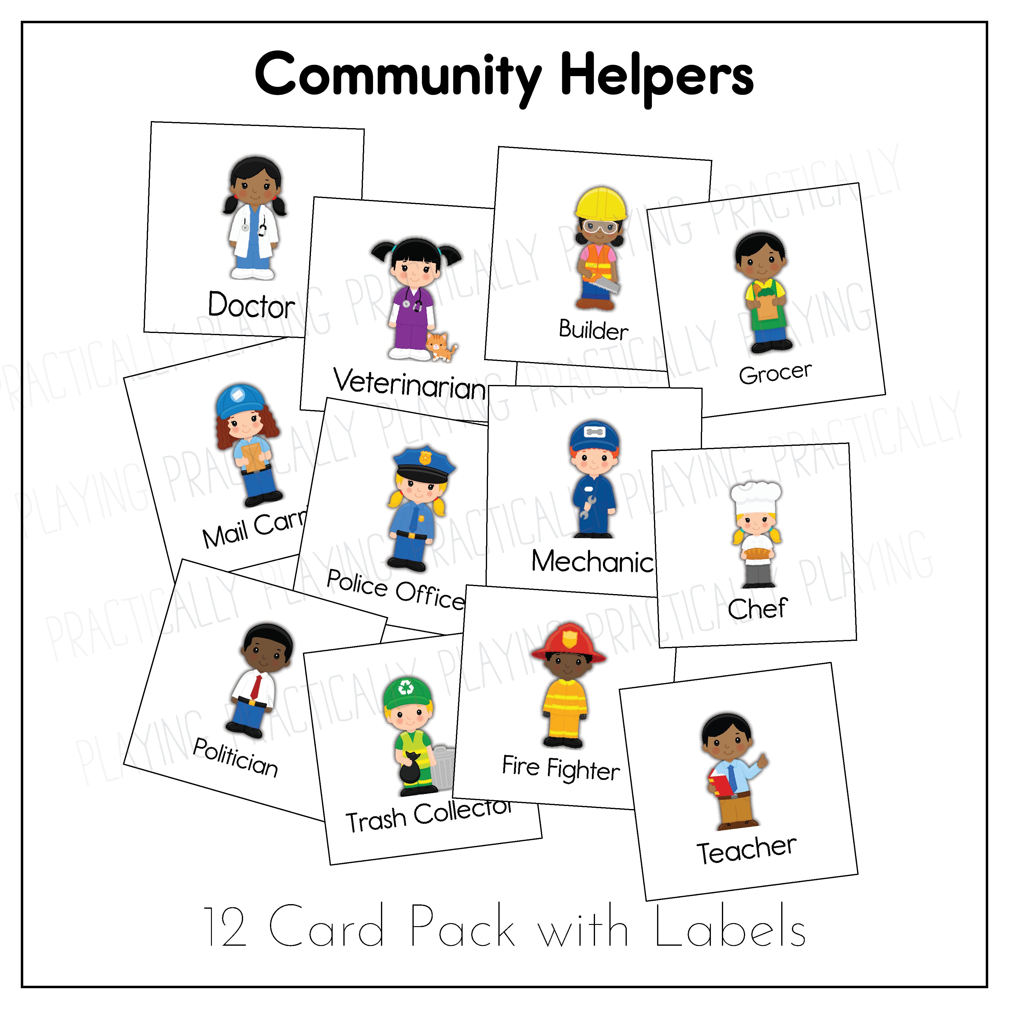 Community Helpers Game Essentials Pack: Printable Insert, Game and Loo ...