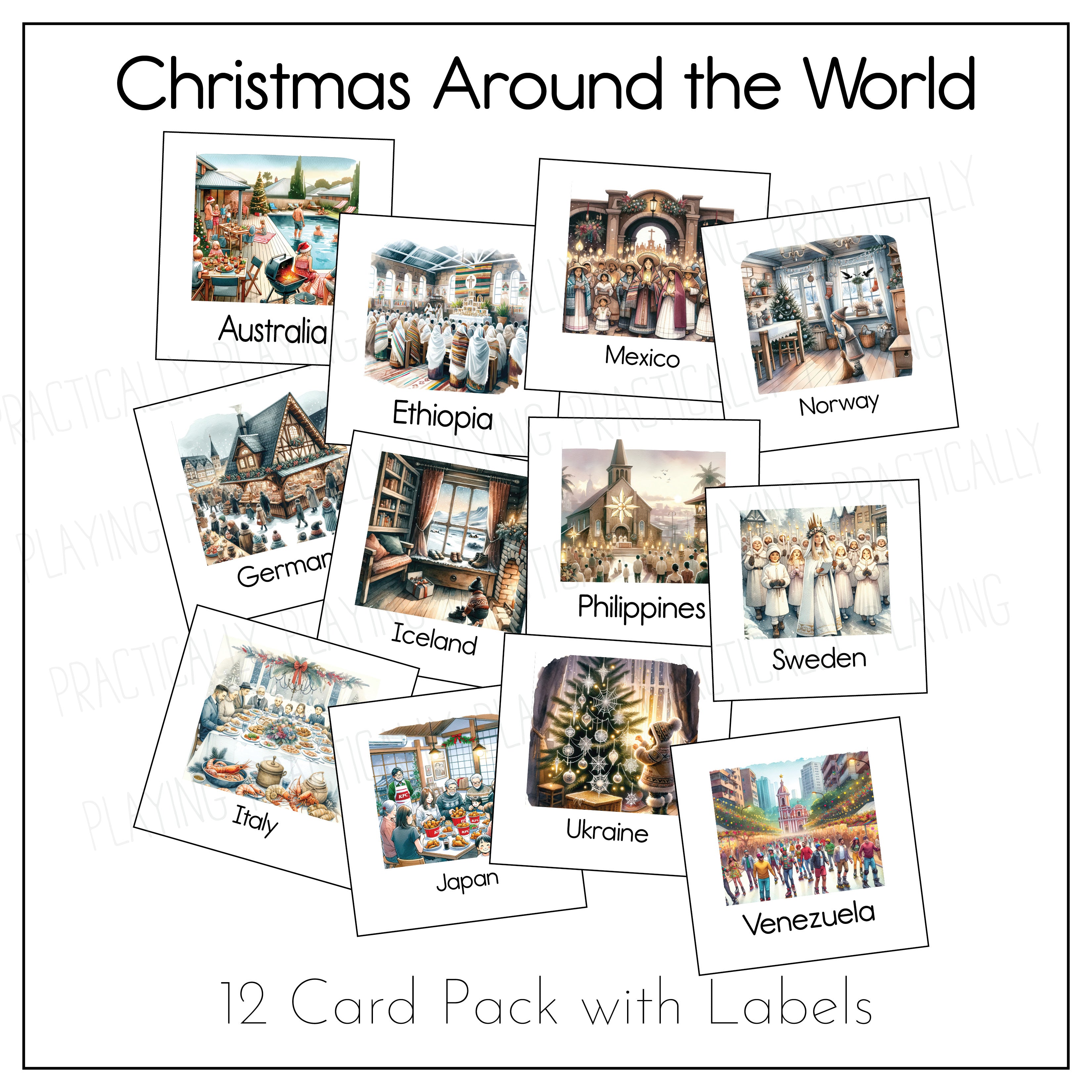 Christmas Around the World Game Essentials Pack: Printable Insert, Gam ...