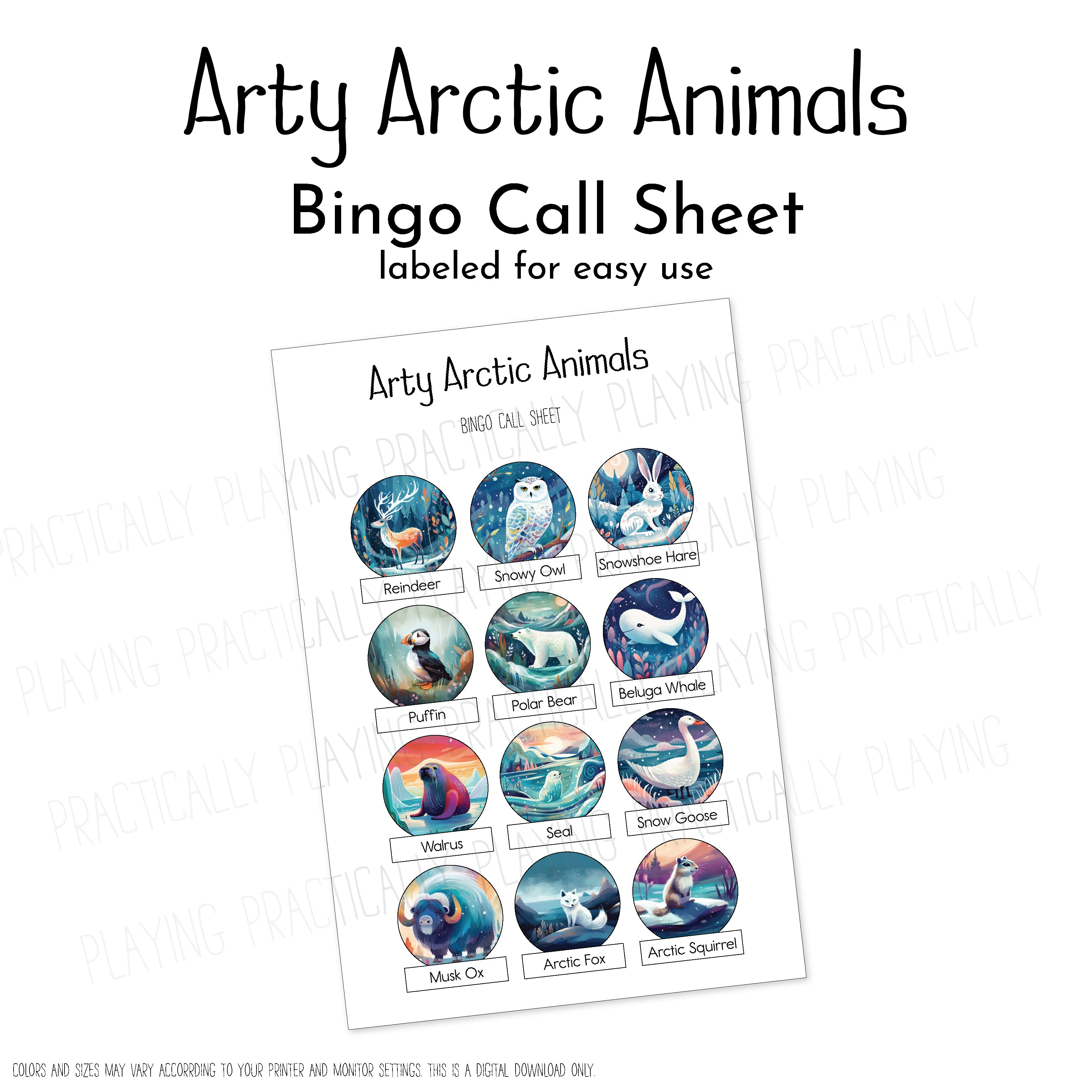 Arty Arctic Animals Game Essentials Pack: Printable Insert, Game and L ...