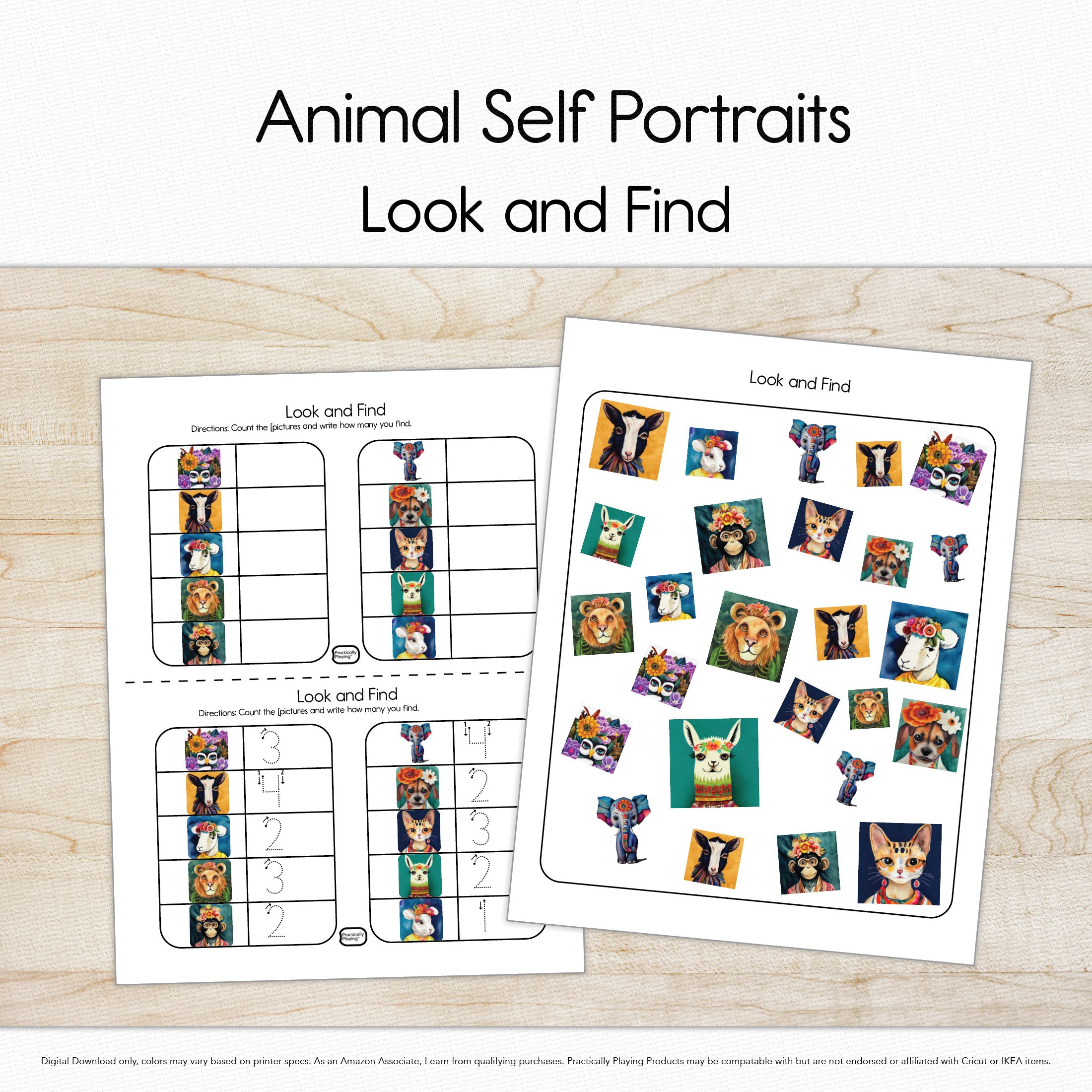 Animal Self Portraits - Look and Find – Practically Playing
