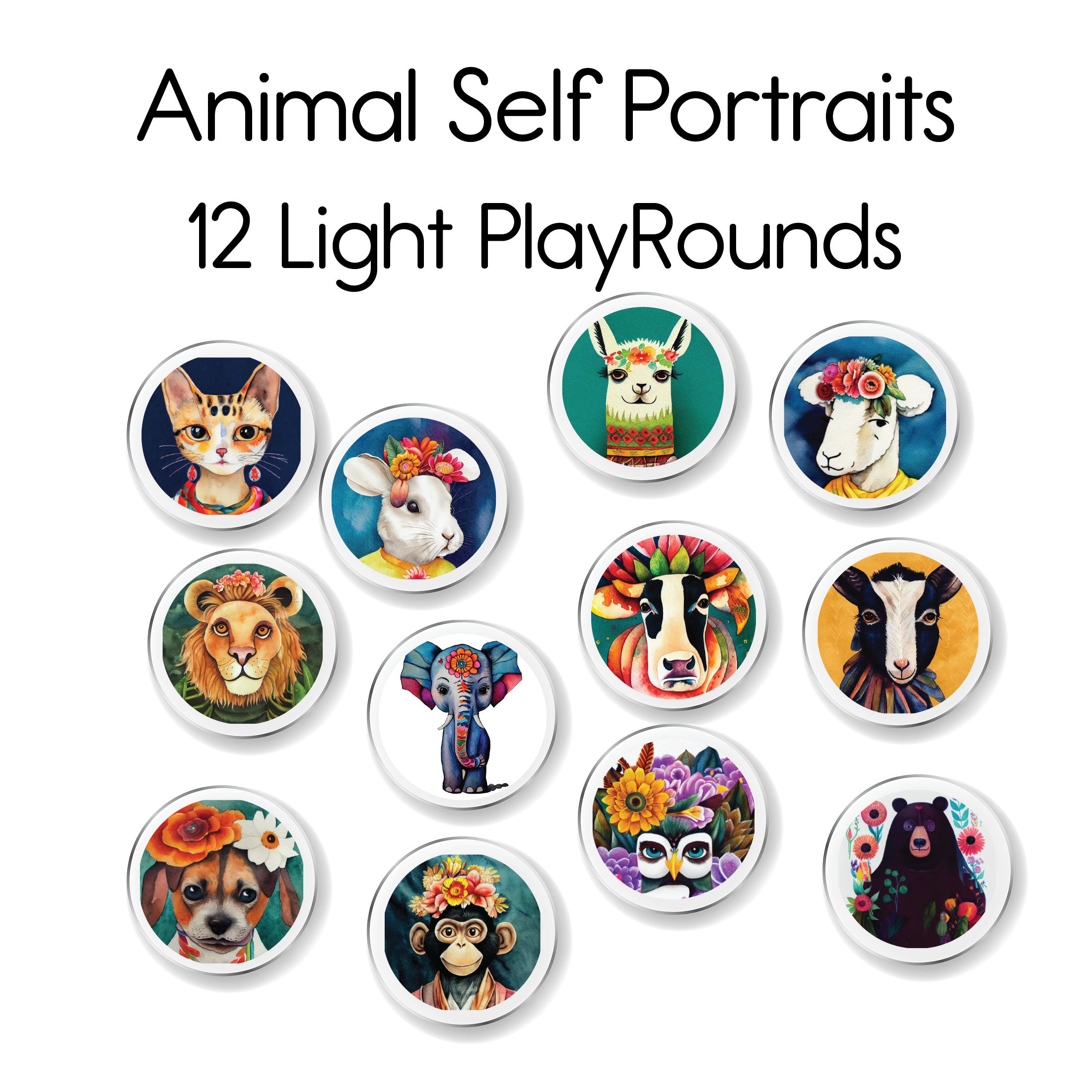 Animal Self Portraits - Light PlayRound 12 Pack – Practically Playing