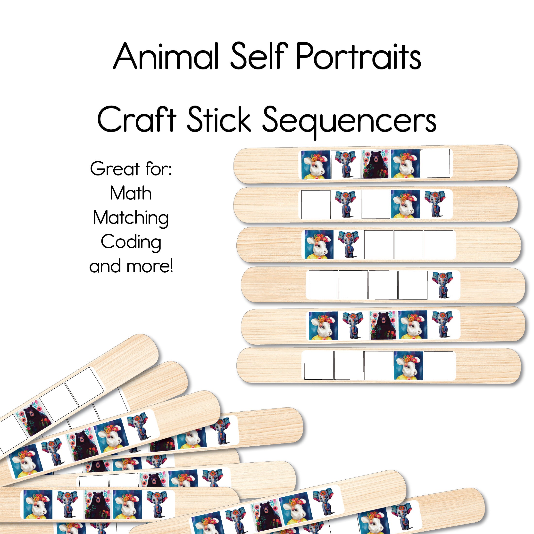 Animal Self Portraits - Craft Stick Covers and Toppers PDF ...