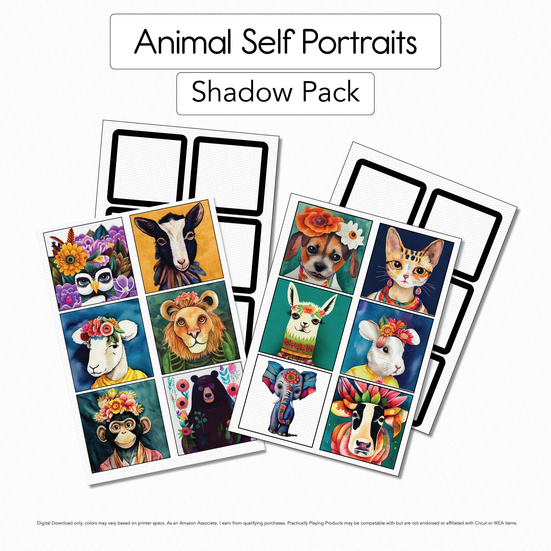 Animal Self Portraits - Shadow Cards – Practically Playing